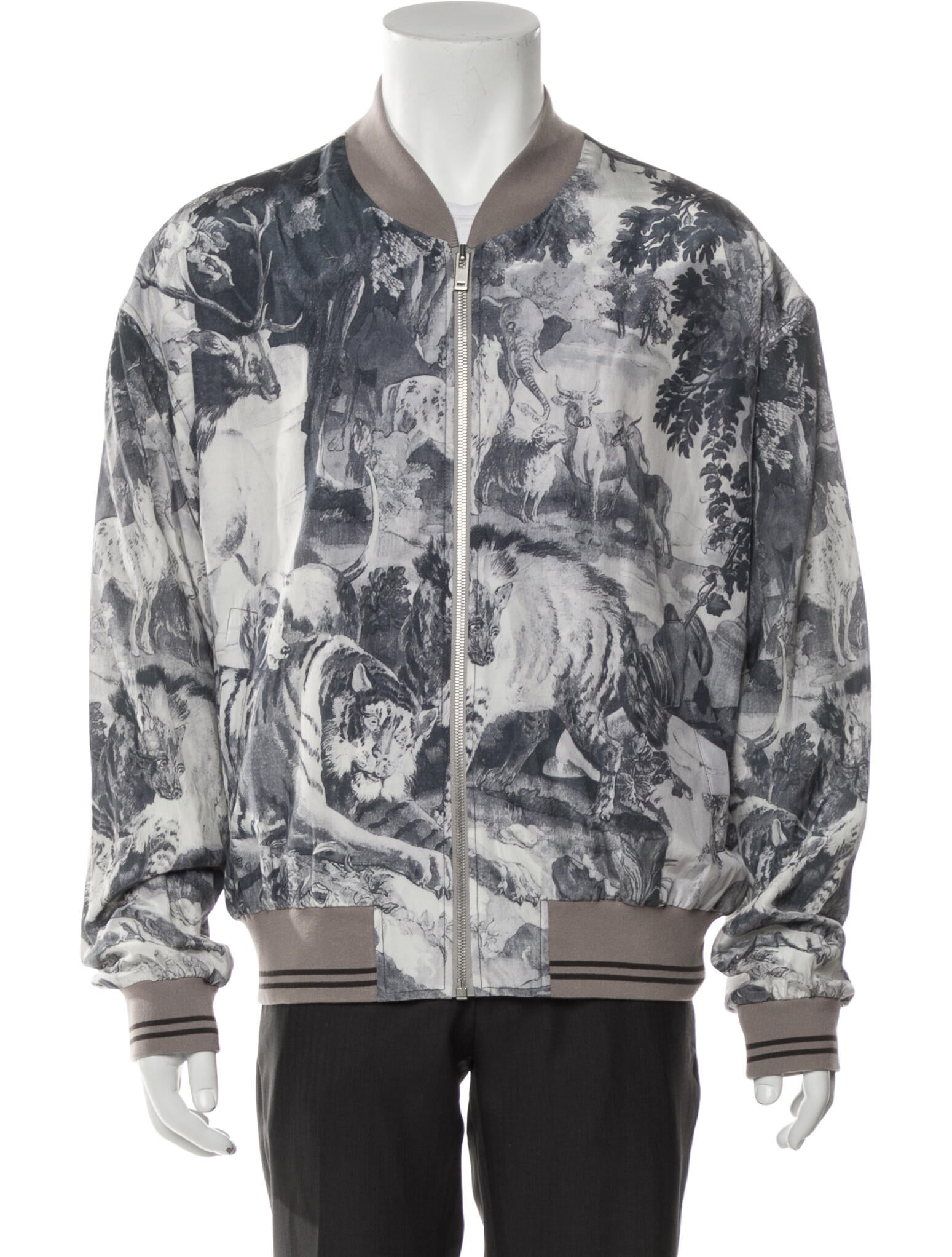 Maison Margiela Graphic Print Bomber Jacket - Grey Outerwear, Clothing ...