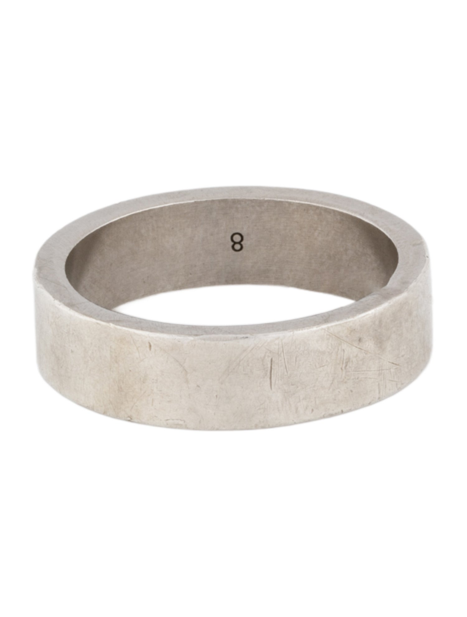 Maison Margiela Logo Engraved Band Ring - Sterling Silver Band, Rings ...