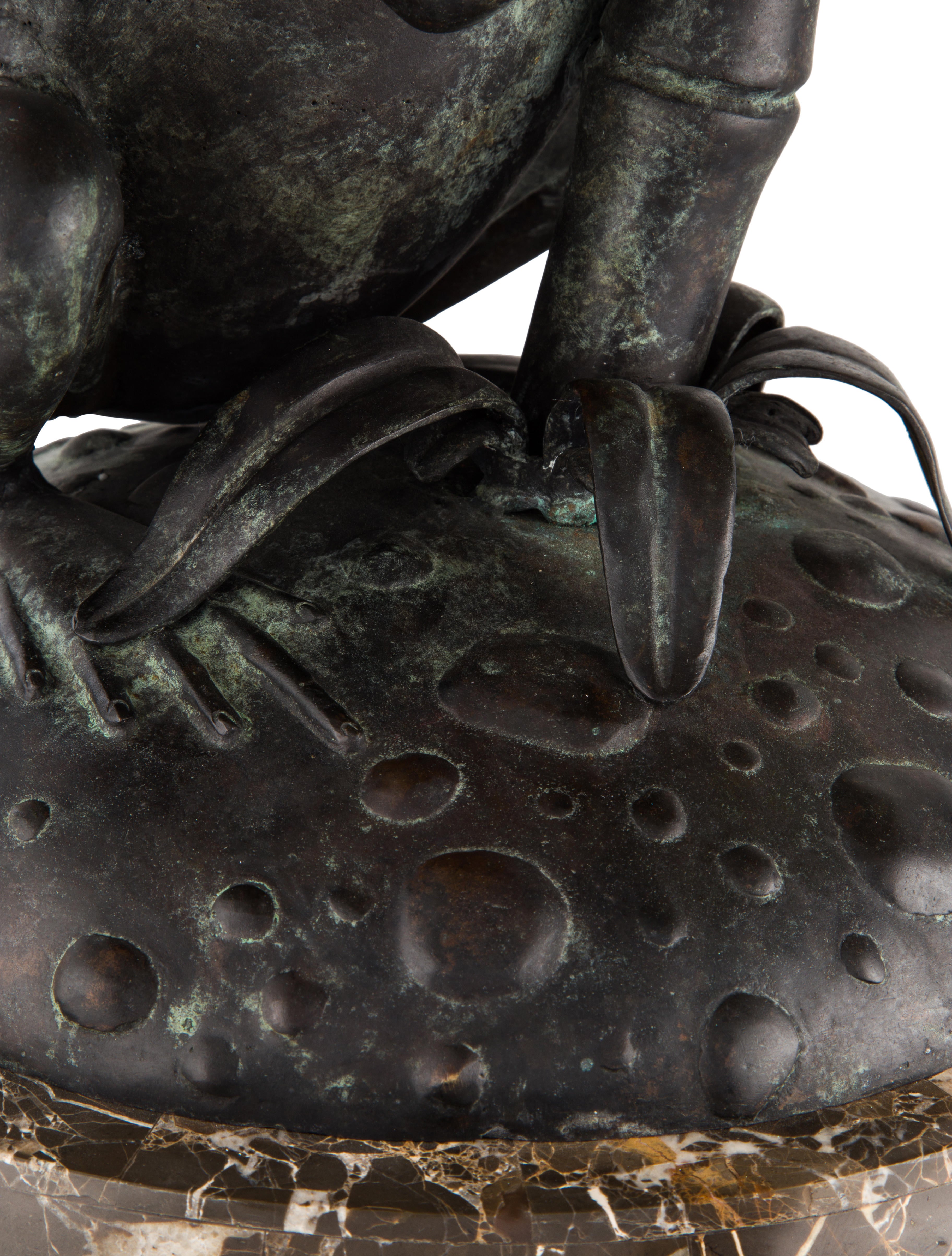 Maitland Smith Brass Frog Table Lamp with Mother-of-Pearl Shade ...