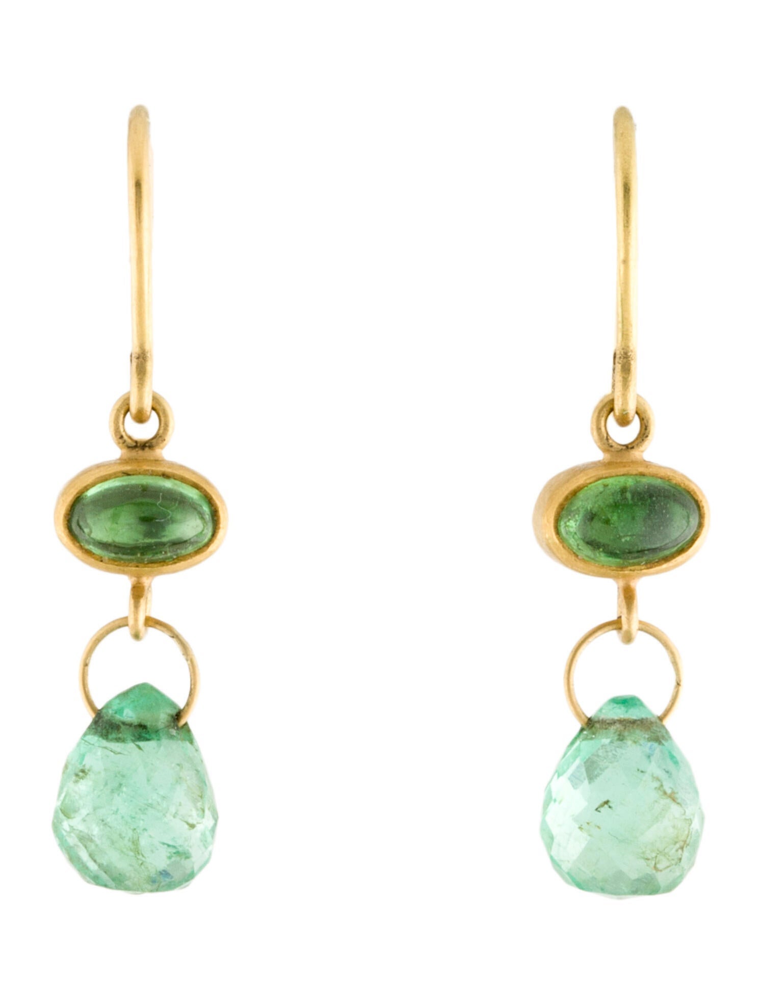 Mallary Marks 18K Emerald Emerald Bon Bon Drop Earrings - 18K Yellow Gold Drop, Earrings ...