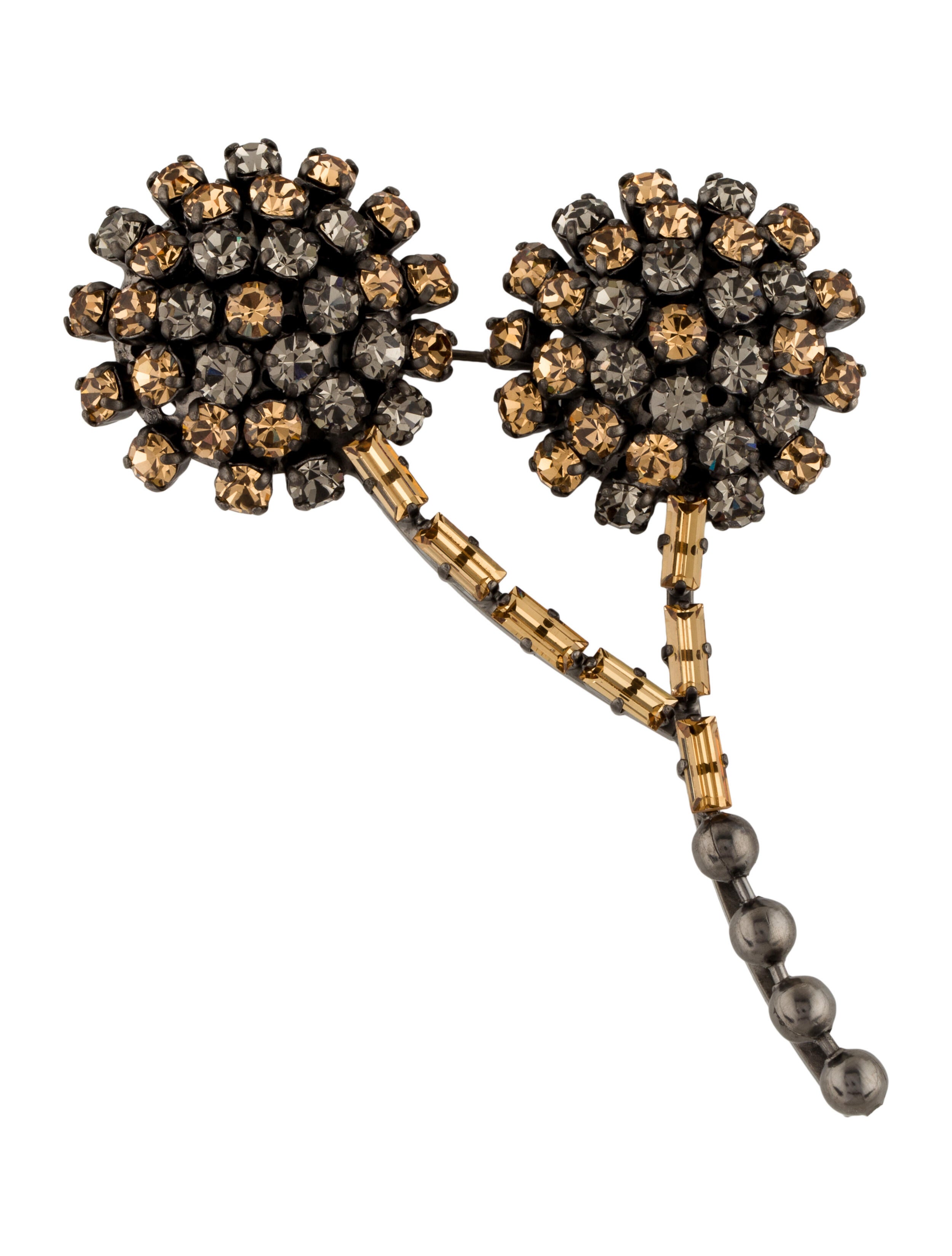 Vivienne Westwood Bas Relief Crystal Brooch - Silver-Tone Metal Pin ...