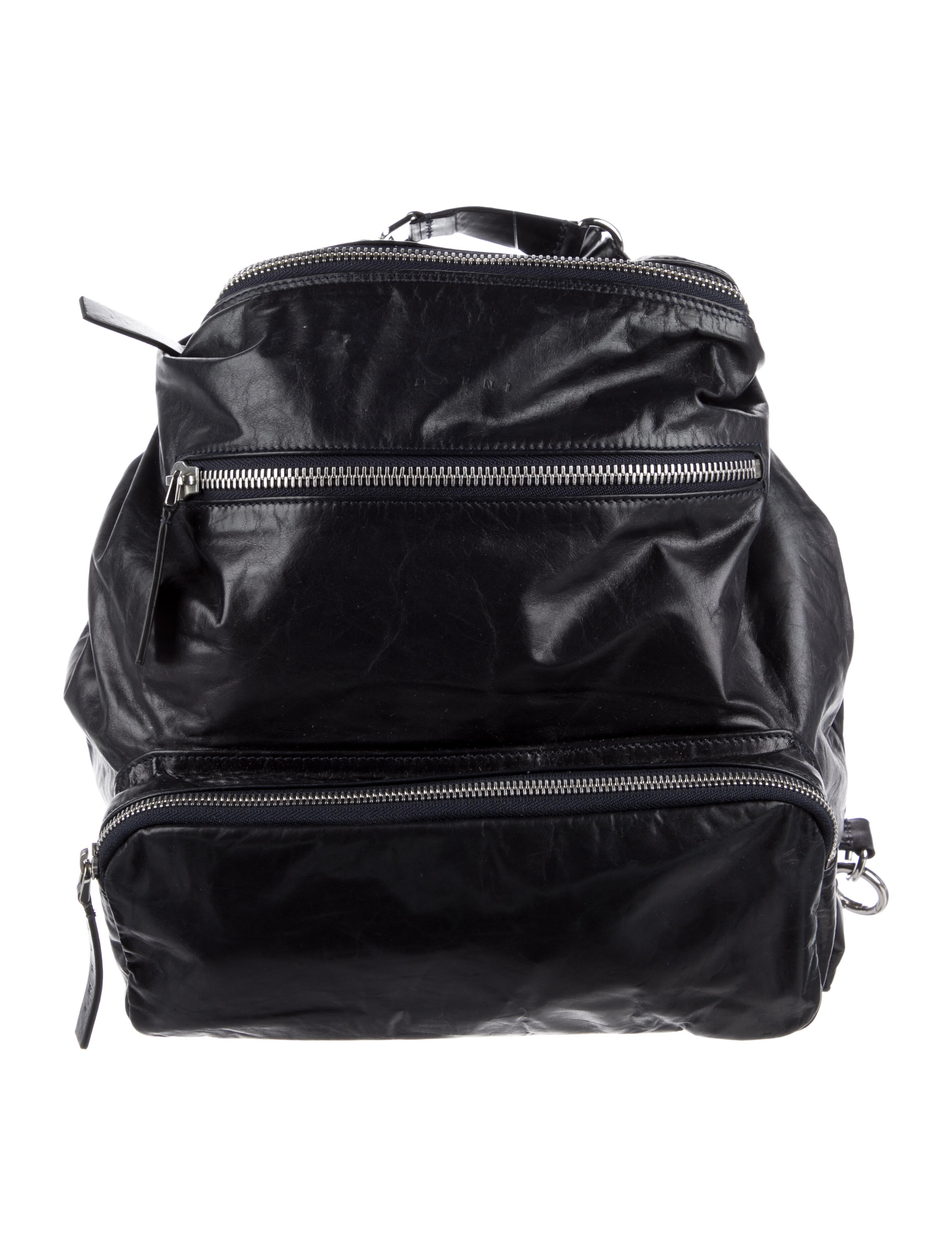 Marni Leather Backpack - Blue Backpacks, Handbags - MAN173550 | The ...
