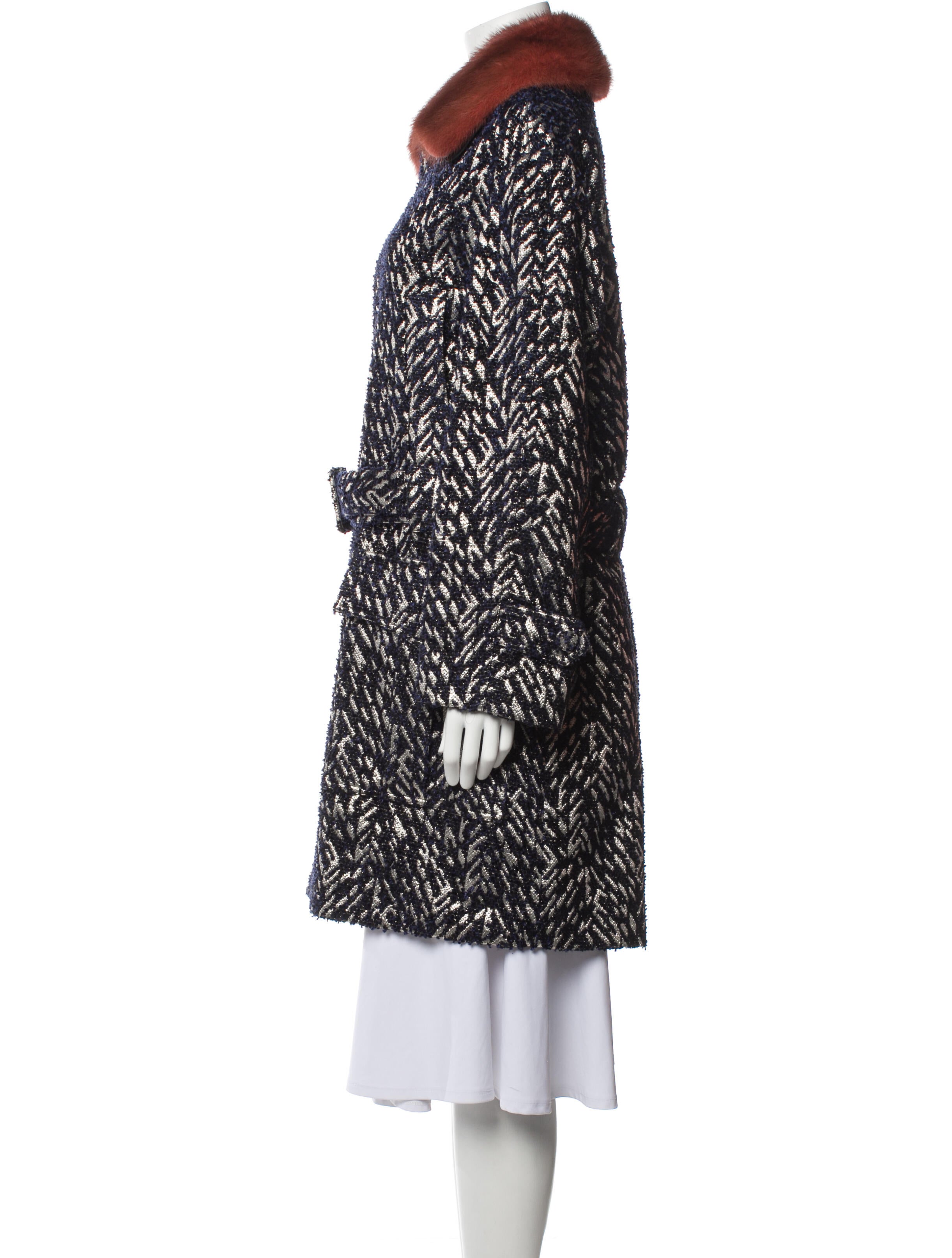 Marni Silk & Wool-Blend Patterned Coat w/ Tags - Brown Coats, Clothing ...