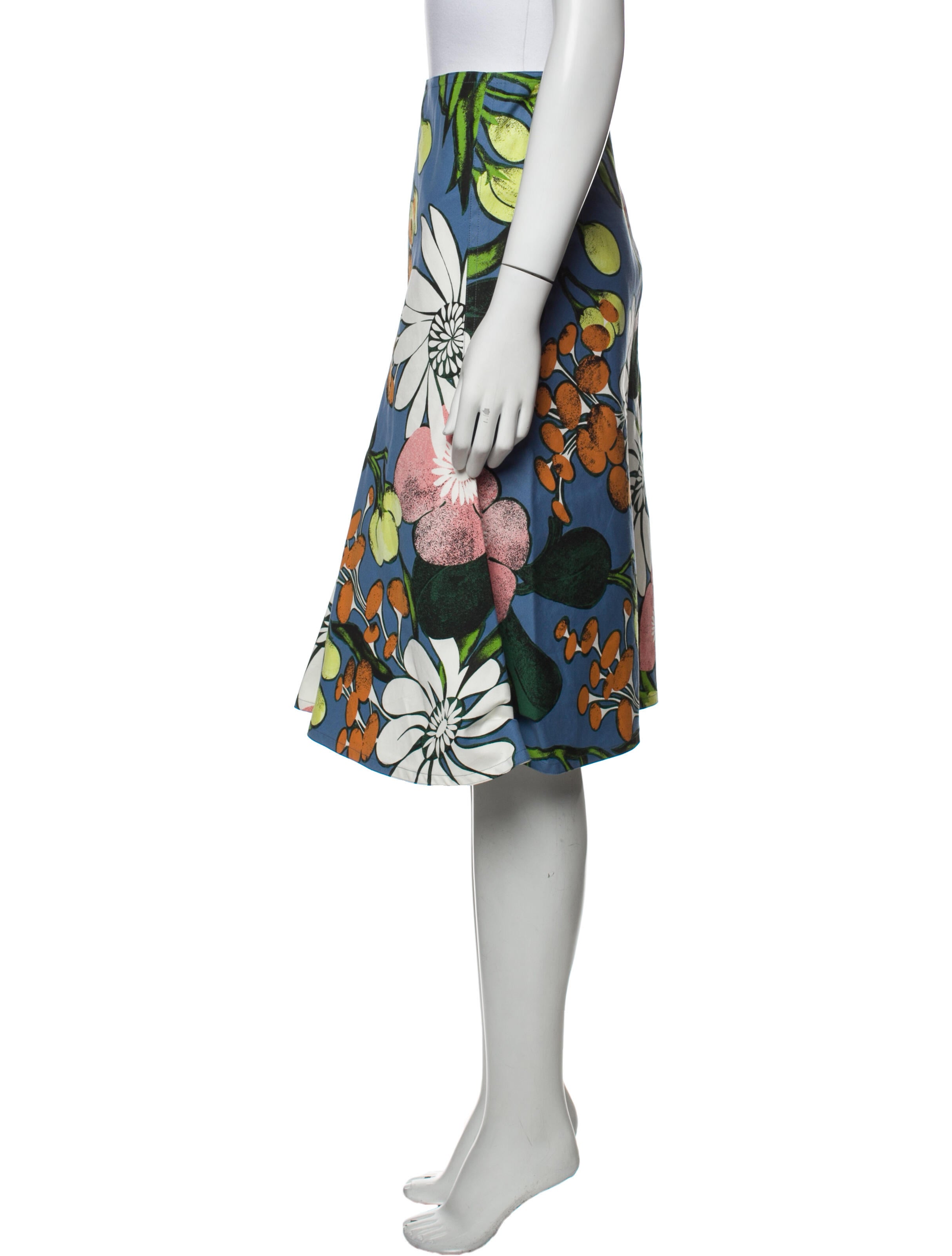 Marni Abstract Print Knee-Length Skirt - Blue Skirts, Clothing ...