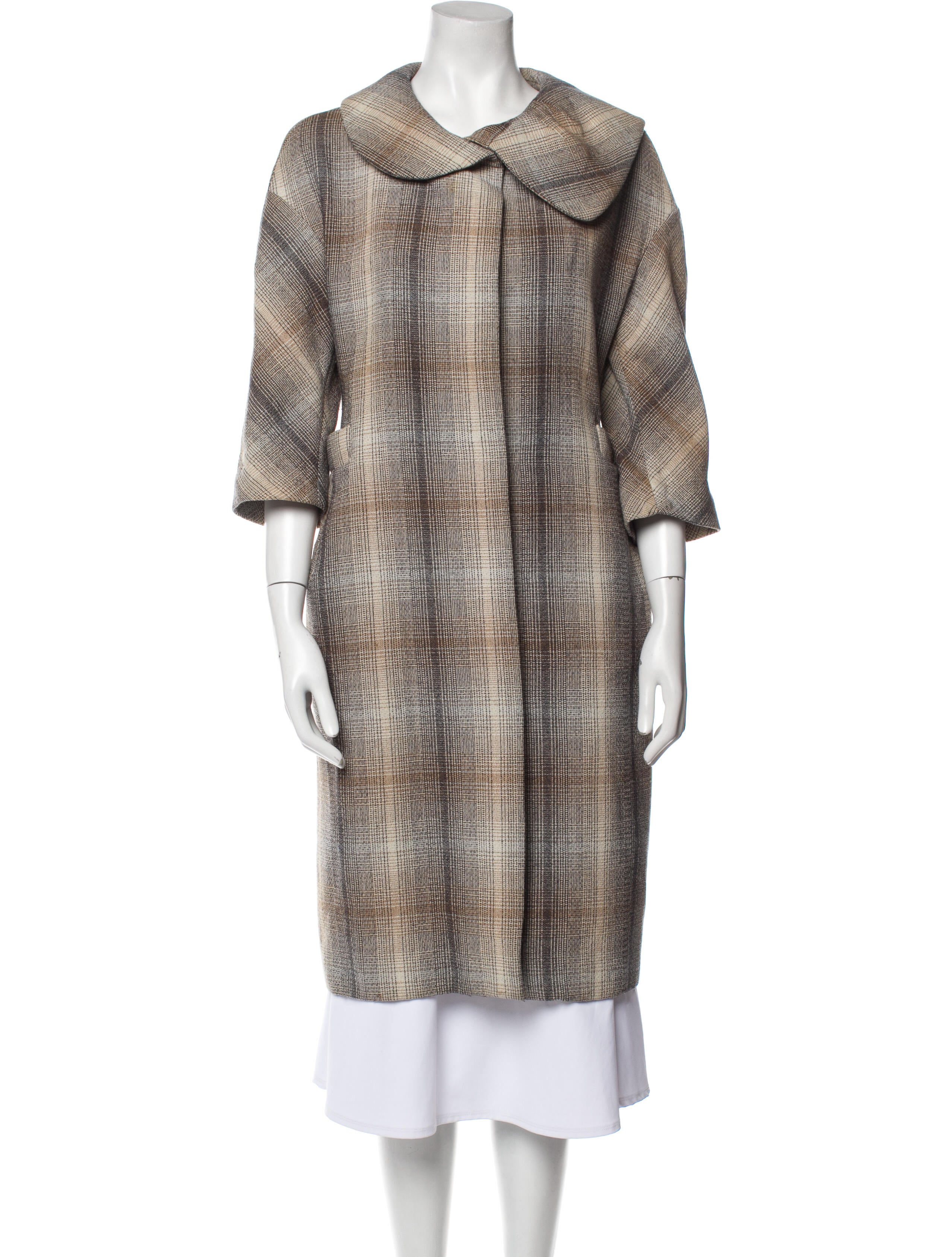 Marni Silk & Wool-Blend Patterned Coat w/ Tags - Brown Coats, Clothing ...