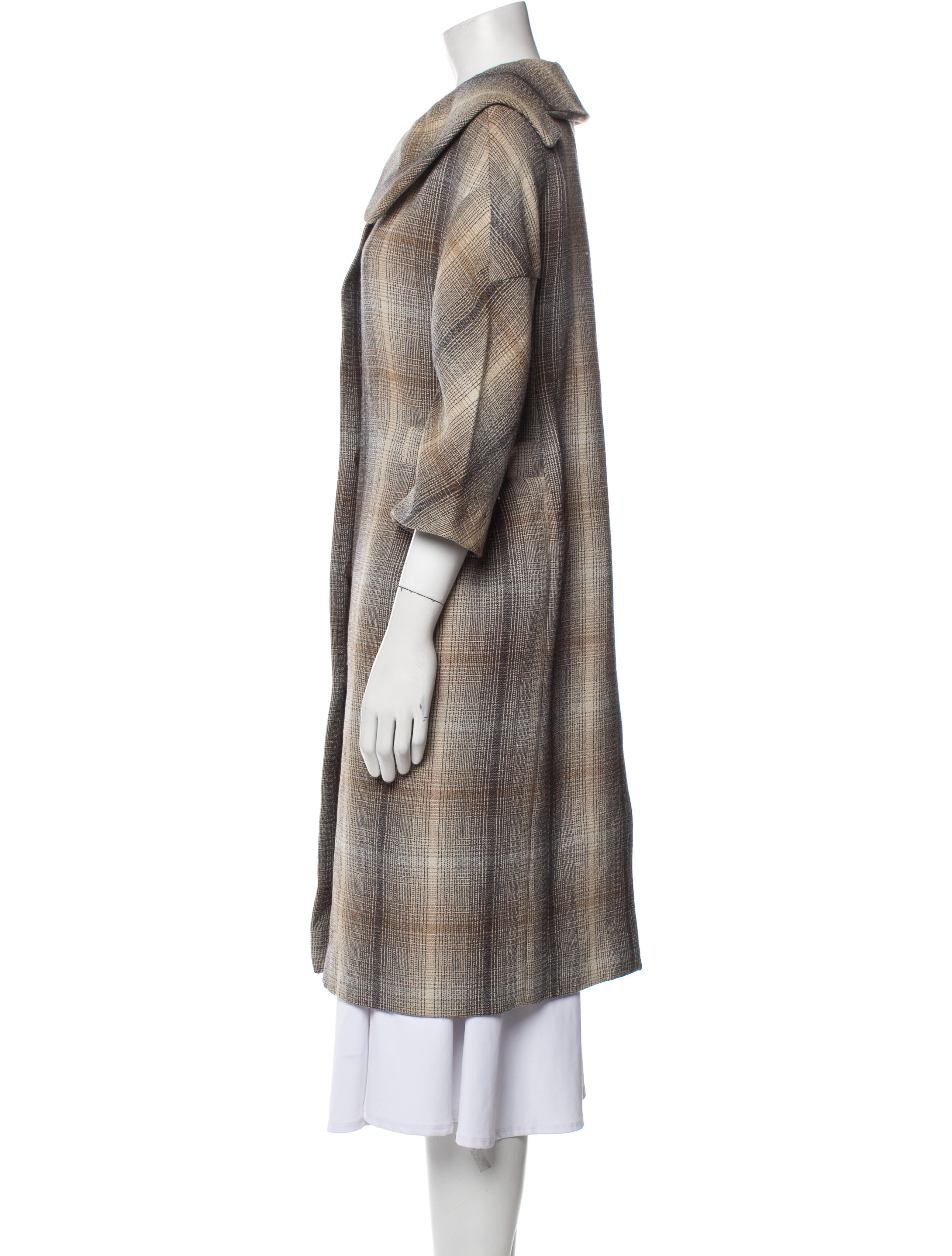 Marni Silk & Wool-Blend Patterned Coat w/ Tags - Brown Coats, Clothing ...