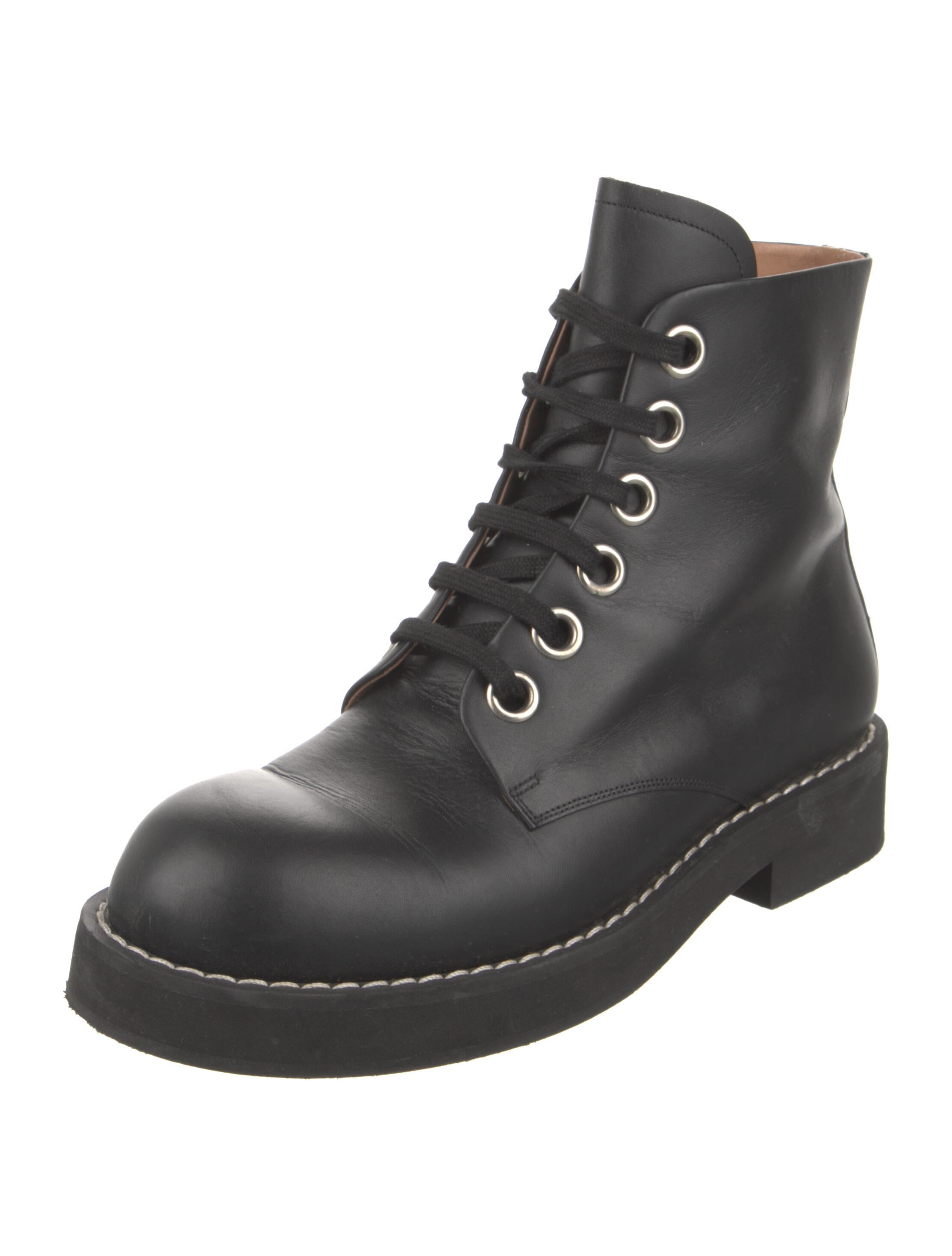 Marni Leather Combat Boots Black Boots Shoes Man181603 The Realreal