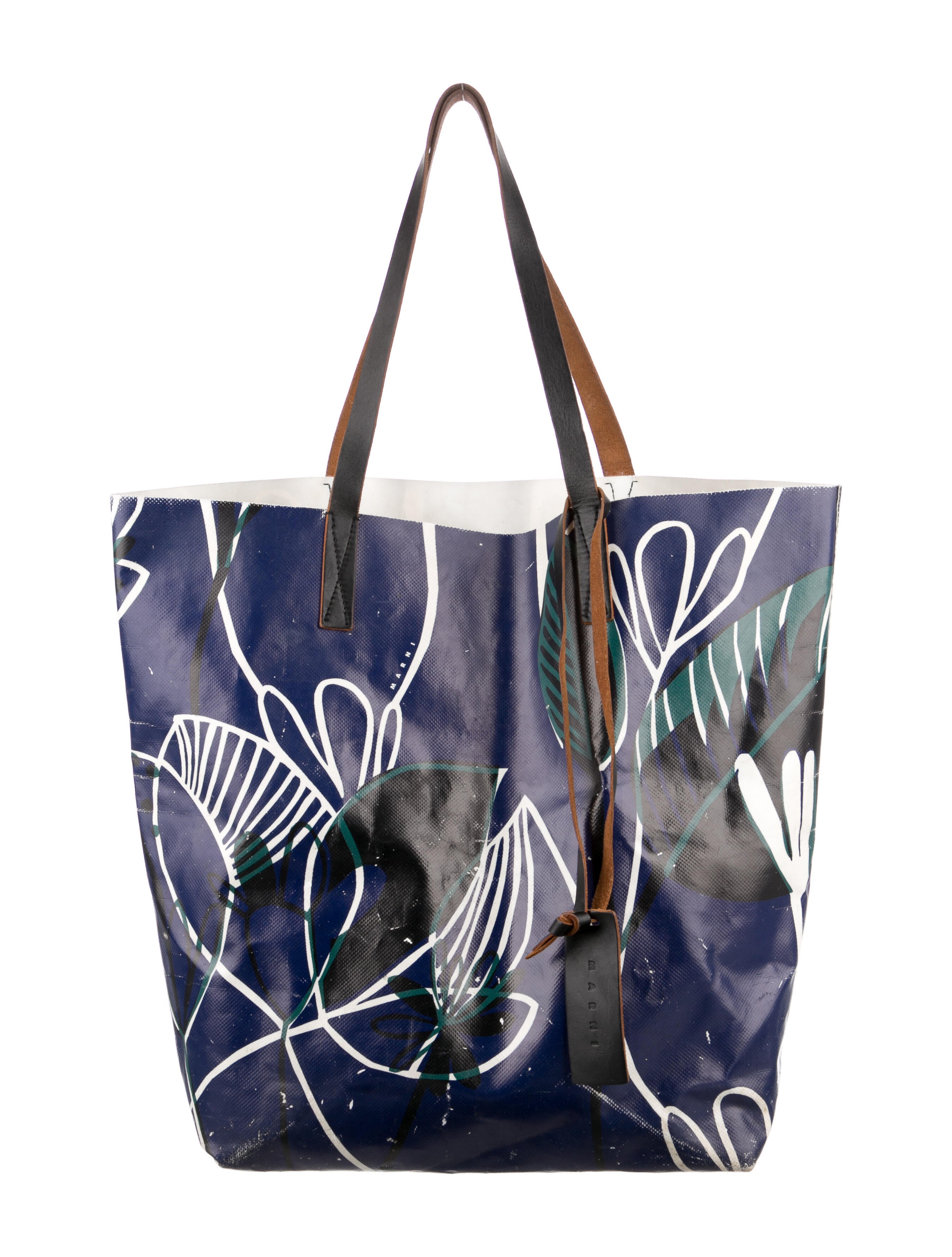 Marni PVC Leather-Trimmed Tote - Blue Totes, Handbags - MAN188115 | The ...