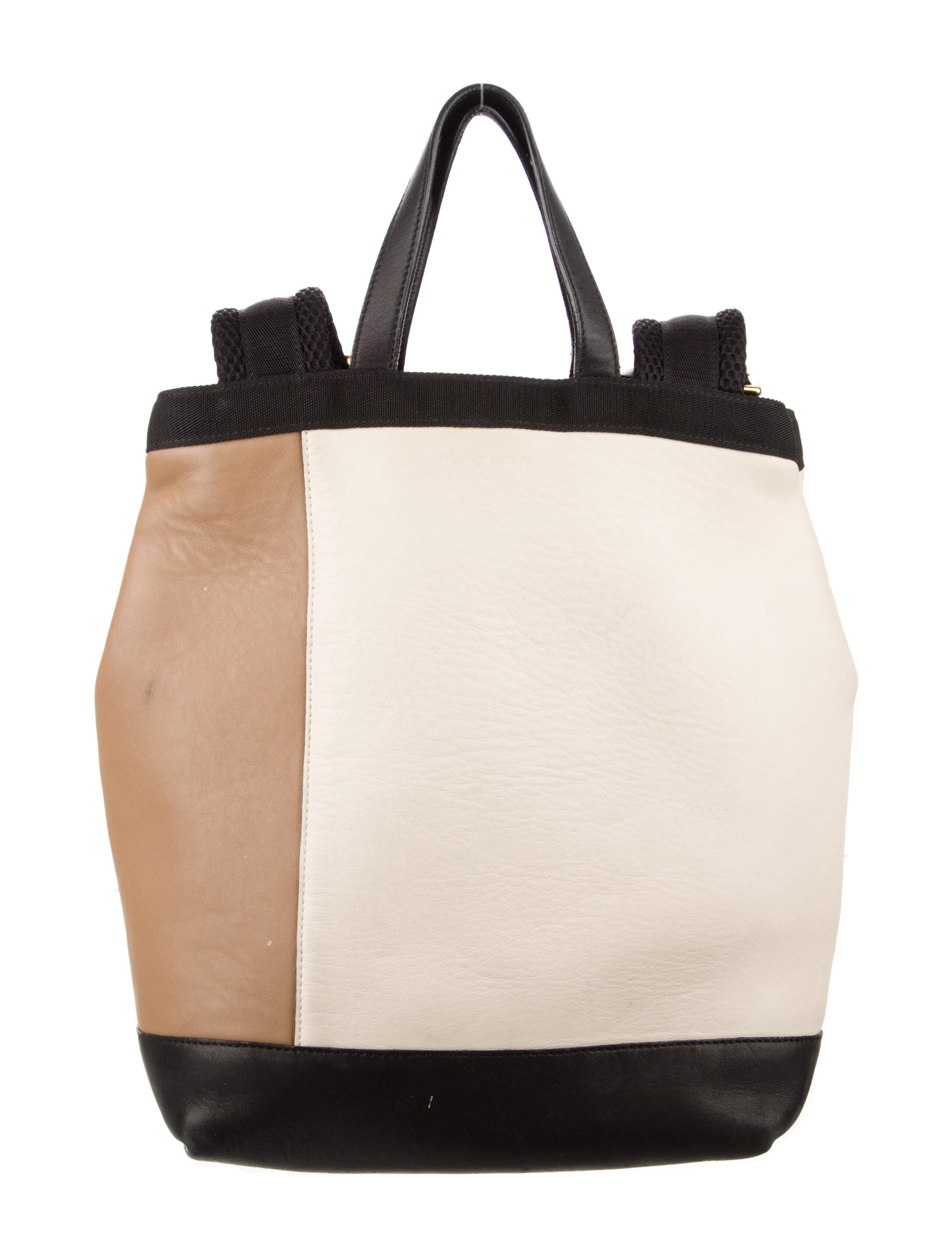 Marni Leather Colorblock Backpack - Neutrals Backpacks, Handbags ...