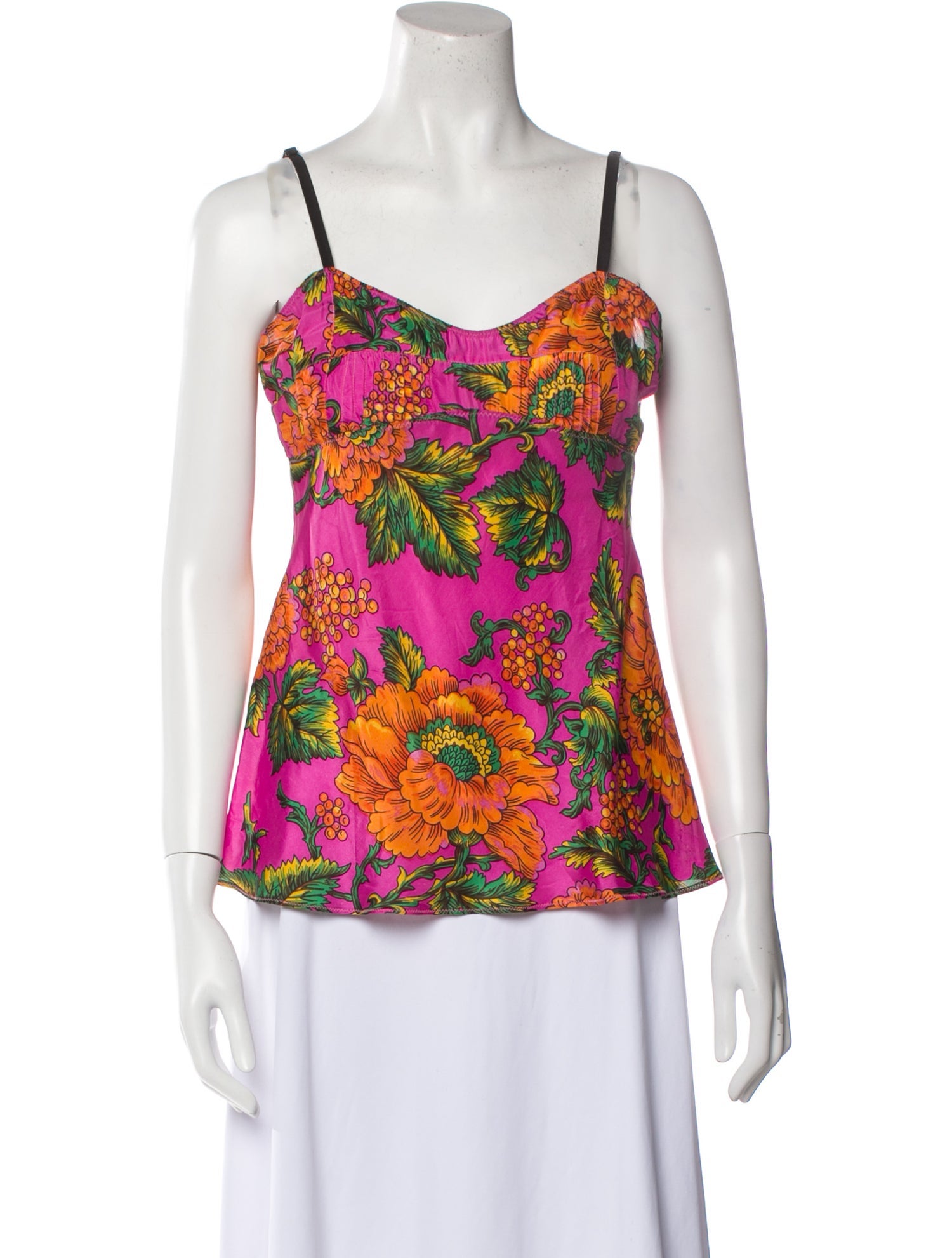 Marni Silk Floral Print Top - Pink Tops, Clothing - MAN204326 | The ...