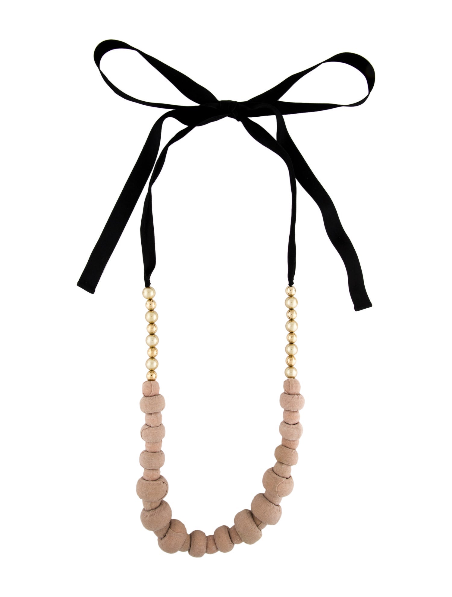 Marni Faux Pearl, Fabric & Bead Collar Necklace - Gold Collar ...
