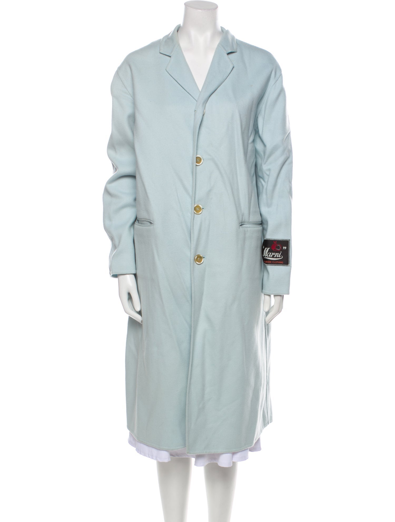 Marni Virgin Wool Coat - Blue Coats, Clothing - MAN217018 | The RealReal