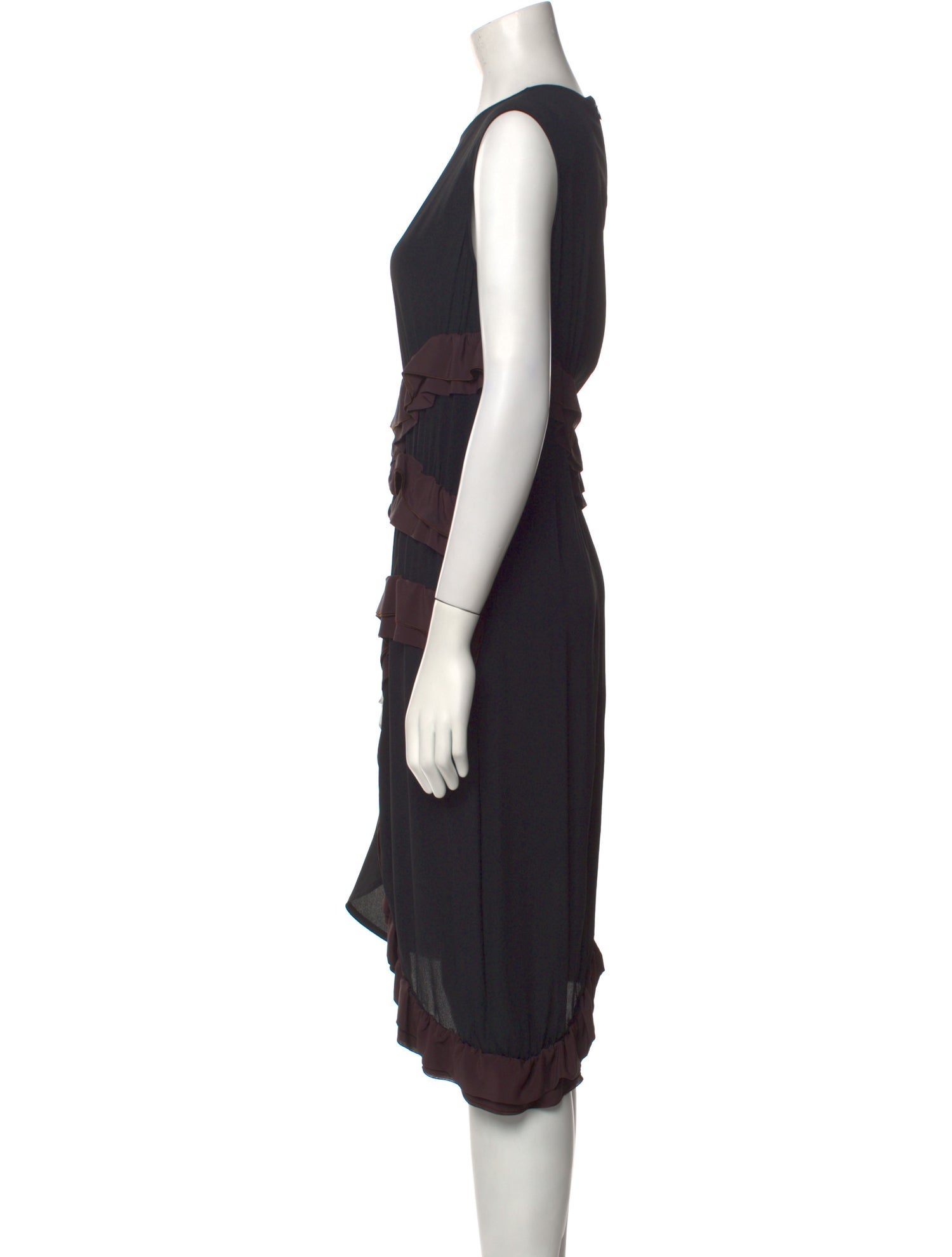 Tom Ford Colorblock Pattern Midi Length Dress - Brown Dresses, Clothing ...