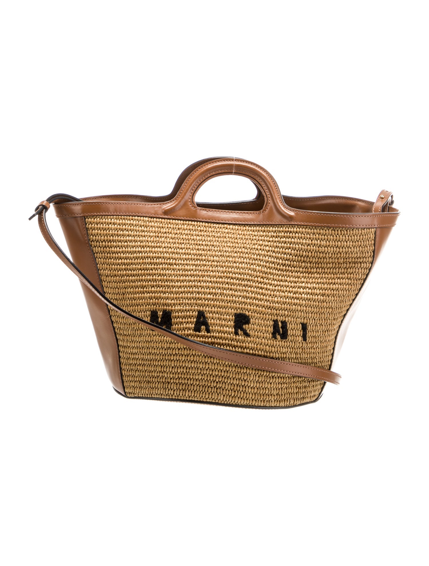 Marni Raffia Shoulder Bag - Brown Totes, Handbags - MAN226905 | The ...