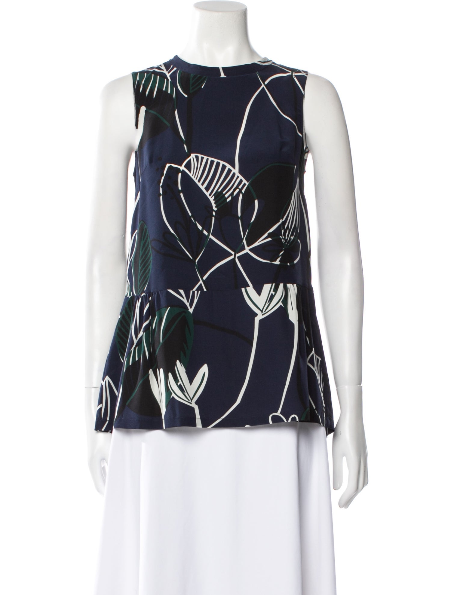 Marni Silk Printed Top - Blue Tops, Clothing - MAN230046 | The RealReal