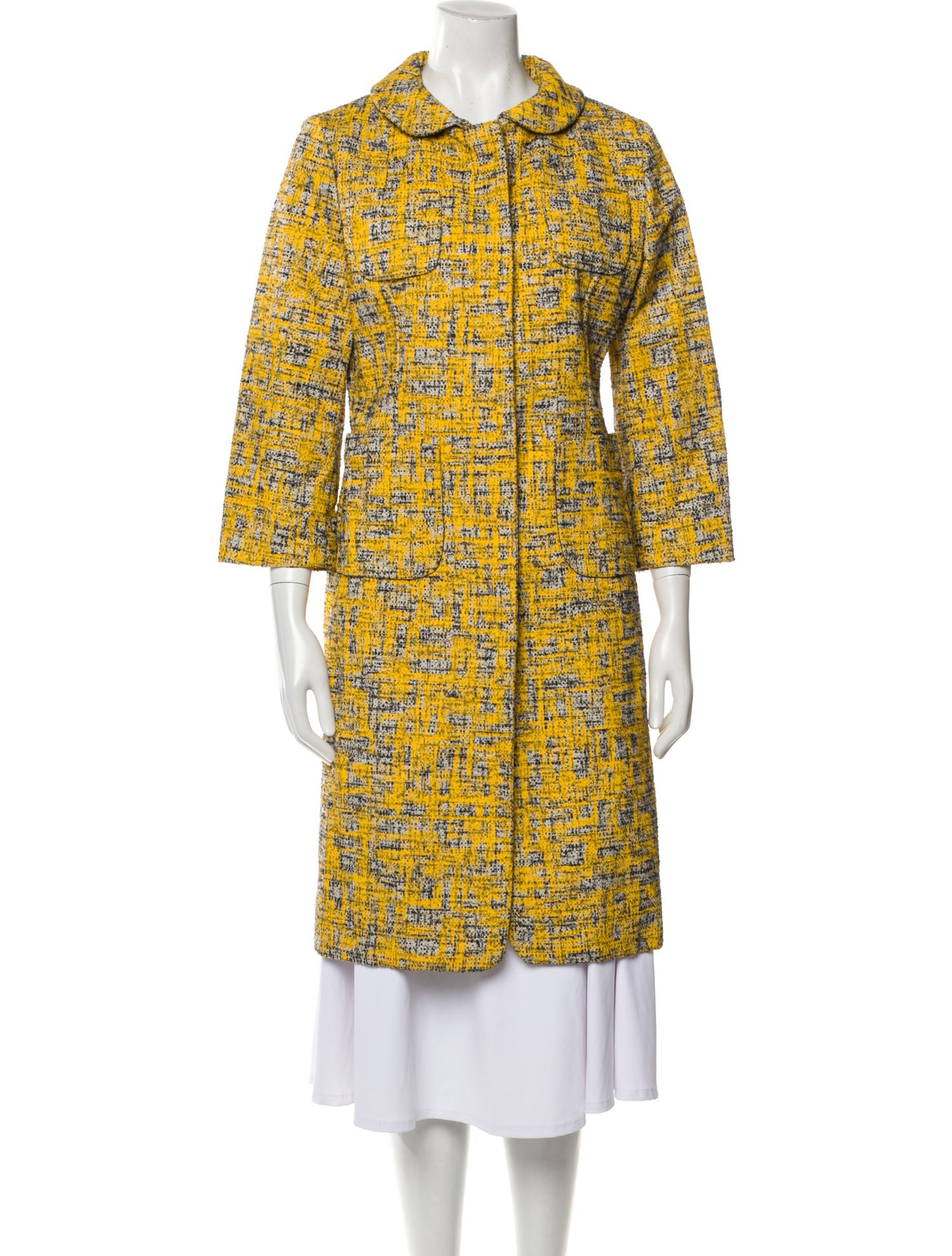 Marni Tweed Pattern Coat - Yellow Coats, Clothing - MAN231558 | The ...