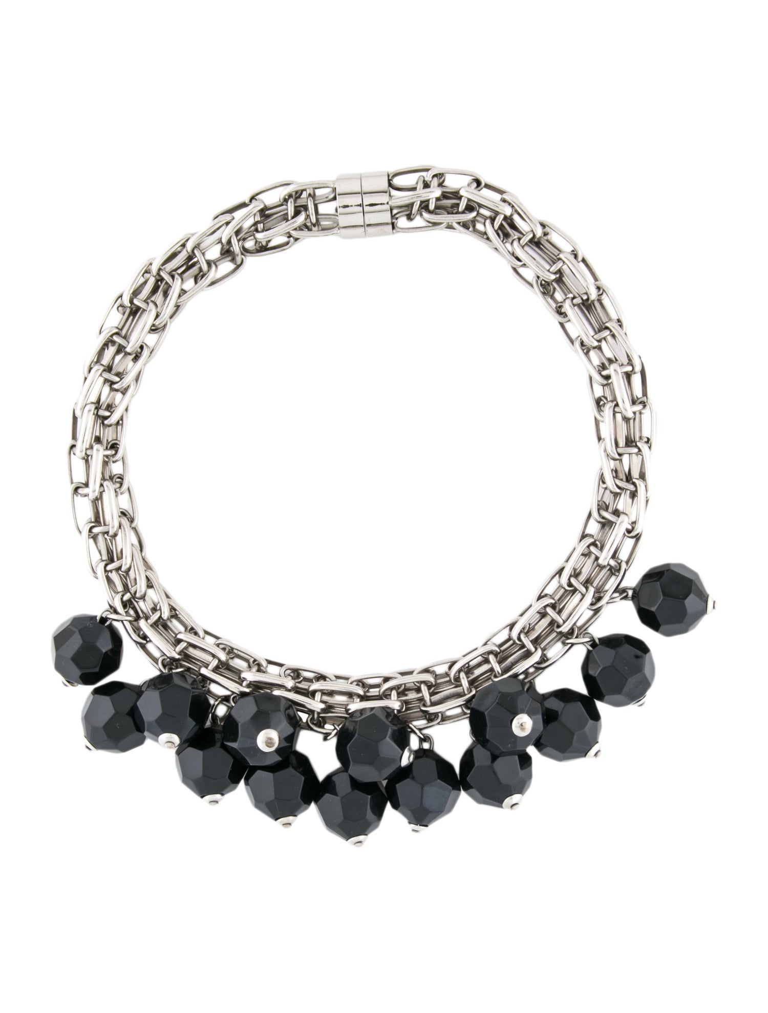 Marni Resin Bead Chain Collar Necklace - Black, Silver-Tone Metal ...
