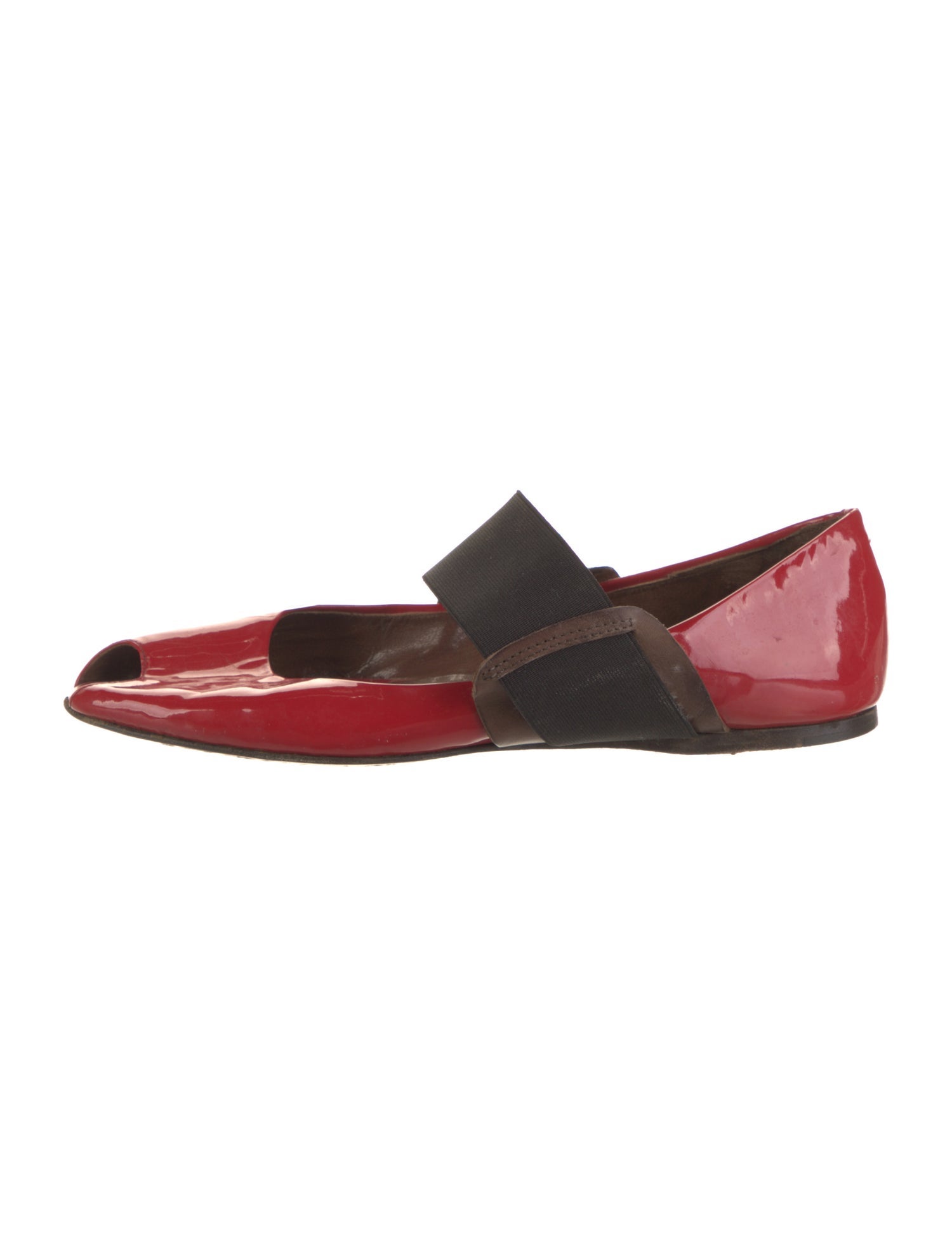 Marni Patent Leather Colorblock Pattern Flats - Red Flats, Shoes ...
