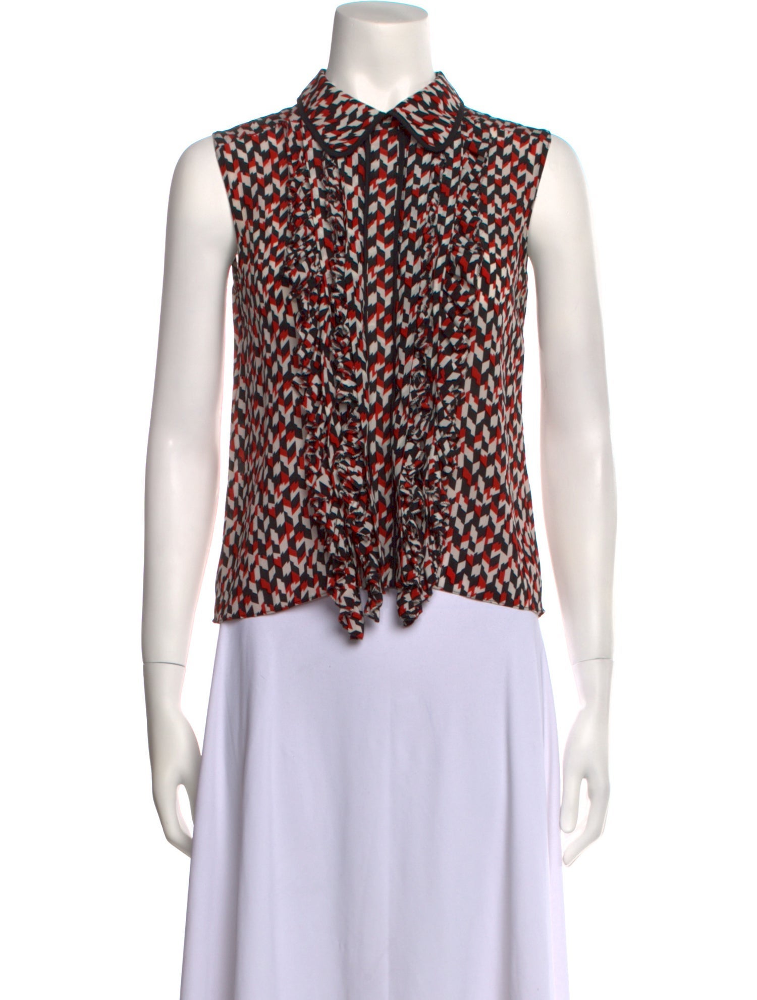 Marni Silk Printed Top - White Tops, Clothing - MAN237512 | The RealReal