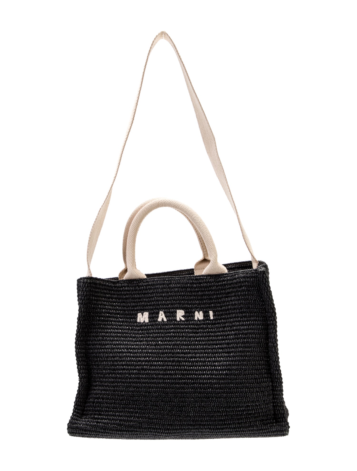 Marni Raffia Tote - Black Totes, Handbags - MAN237937 | The RealReal