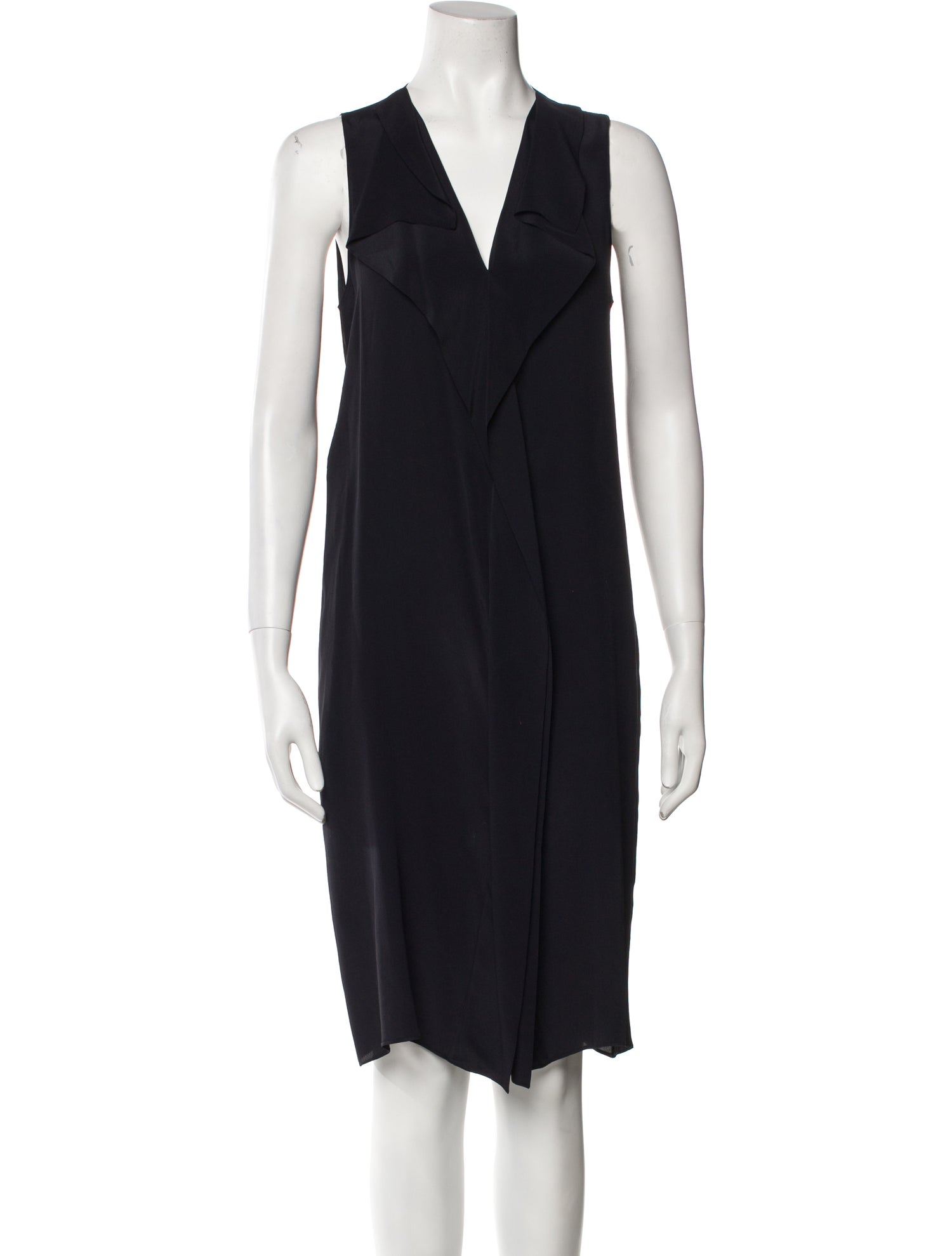 Marni V-Neck Knee-Length Dress - Black Dresses, Clothing - MAN238485 | The RealReal