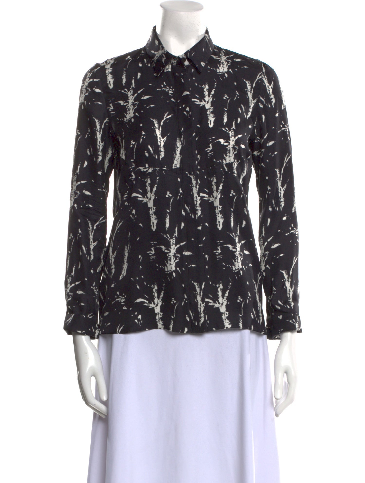Marni Silk Printed Button-Up Top - Black Tops, Clothing - MAN238841 ...
