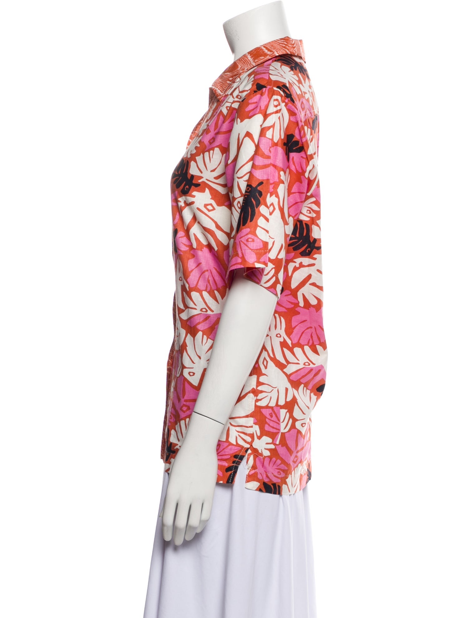 Marni Silk Printed Button-Up Top - Orange Tops, Clothing - MAN240016 ...