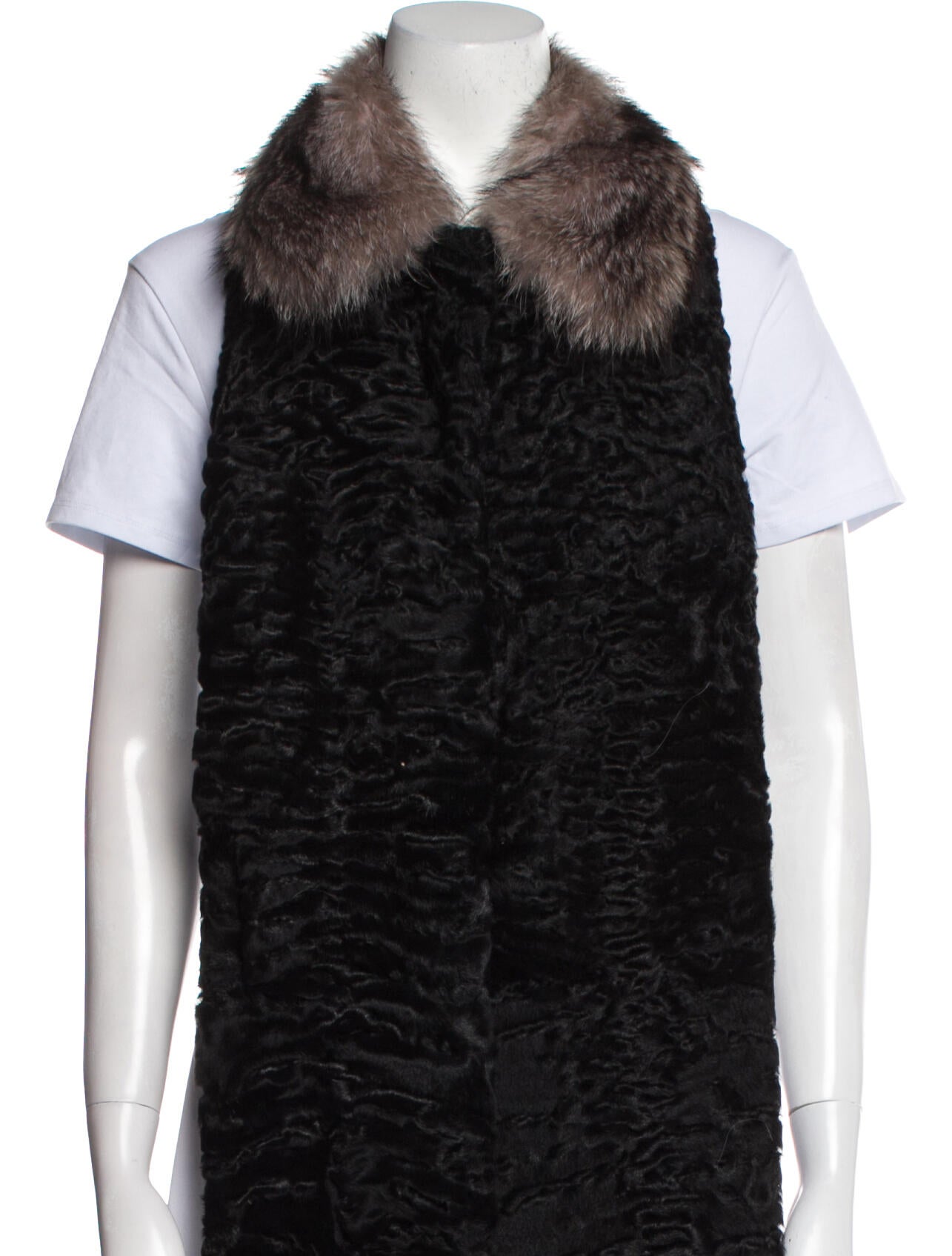 Marni Fur Colorblock Pattern Shawl - Black Scarves and Shawls ...