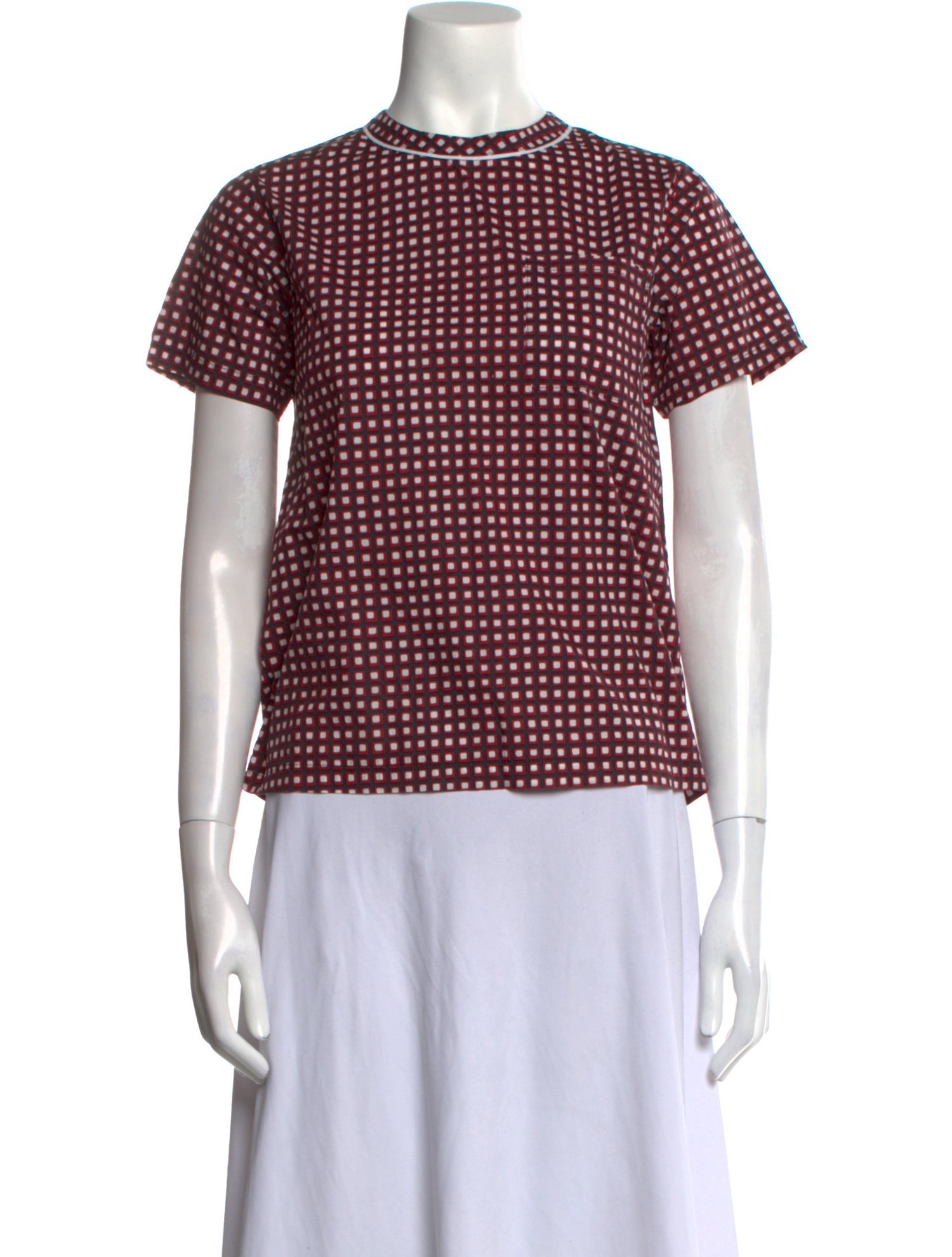 Marni Plaid Print Mock Neck Top - Red Tops, Clothing - MAN244733 | The ...