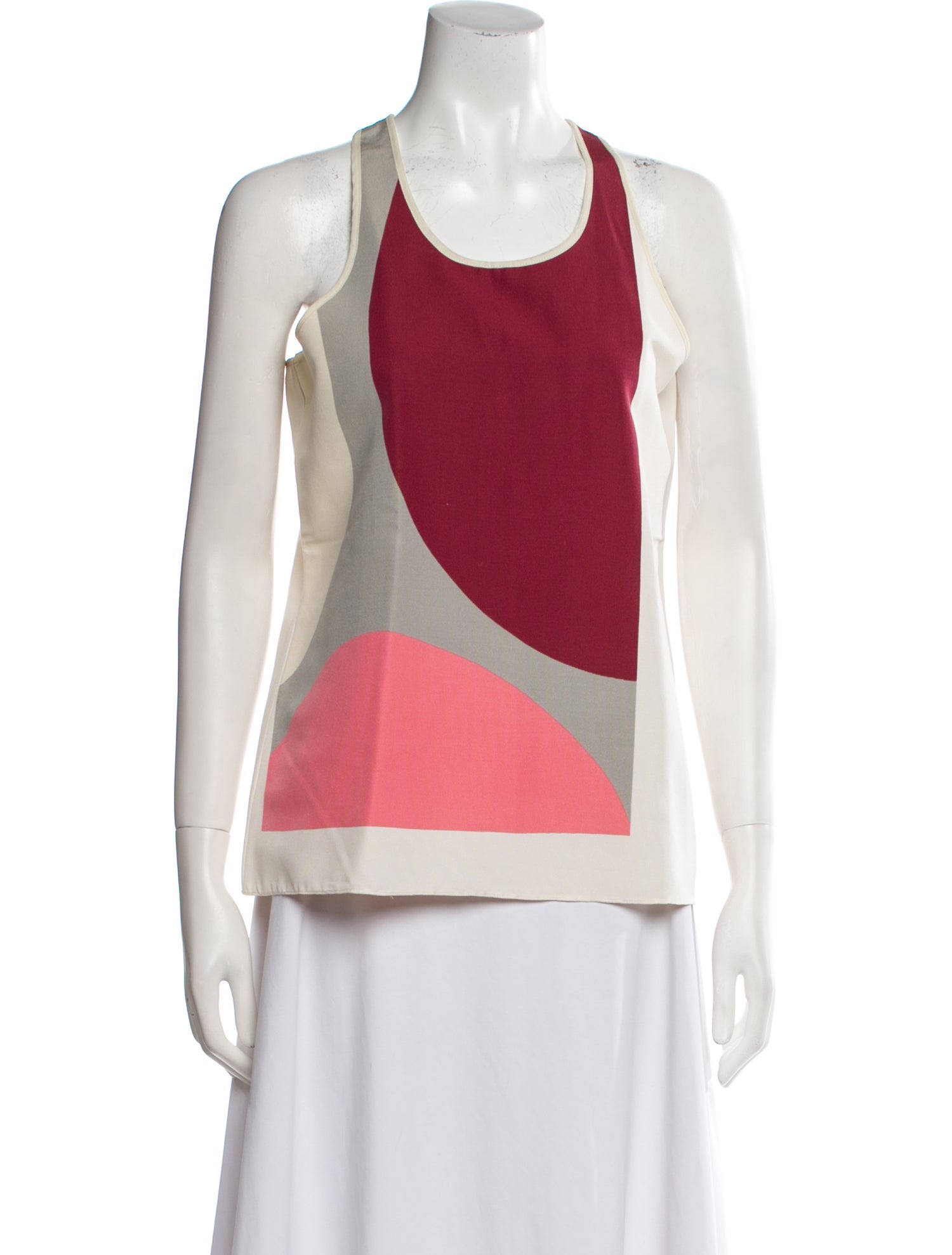 Marni Colorblock Pattern Scoop Neck Top - Red Tops, Clothing ...