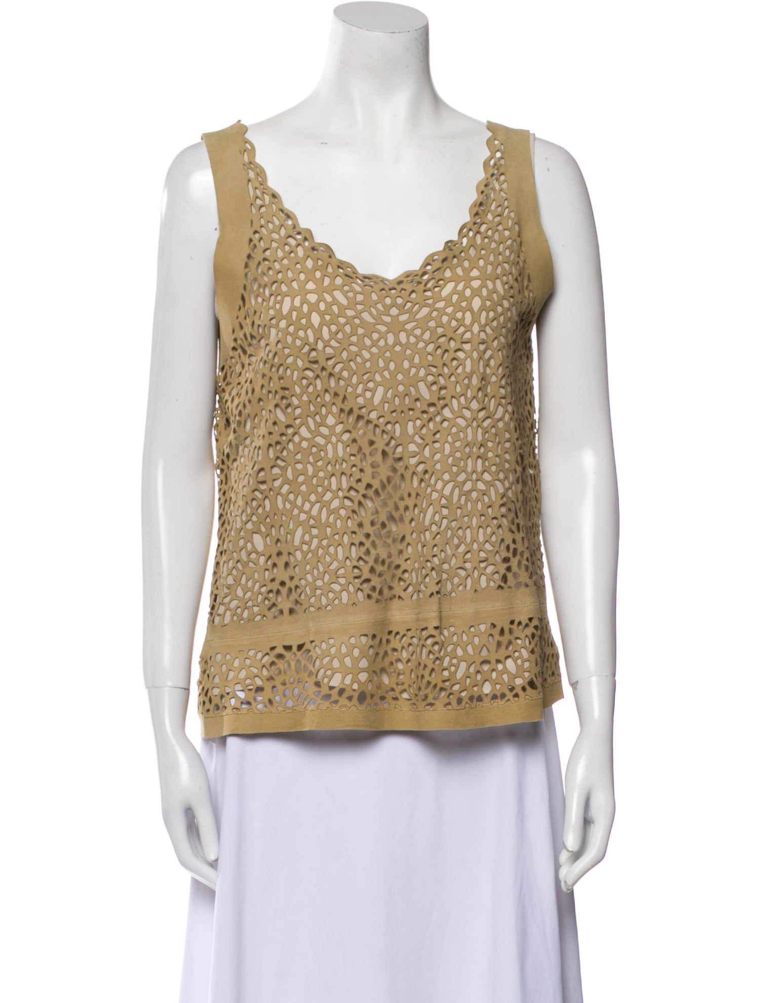 Marni Silk Scoop Neck Top - Neutrals Tops, Clothing - MAN248021 | The ...