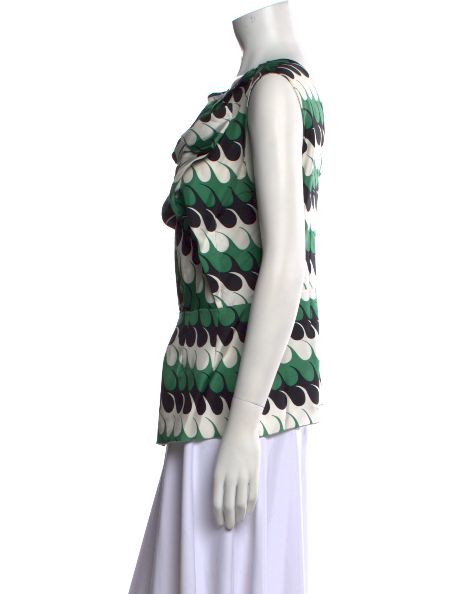 Marni Silk Printed Top - Green Tops, Clothing - MAN248382 | The RealReal