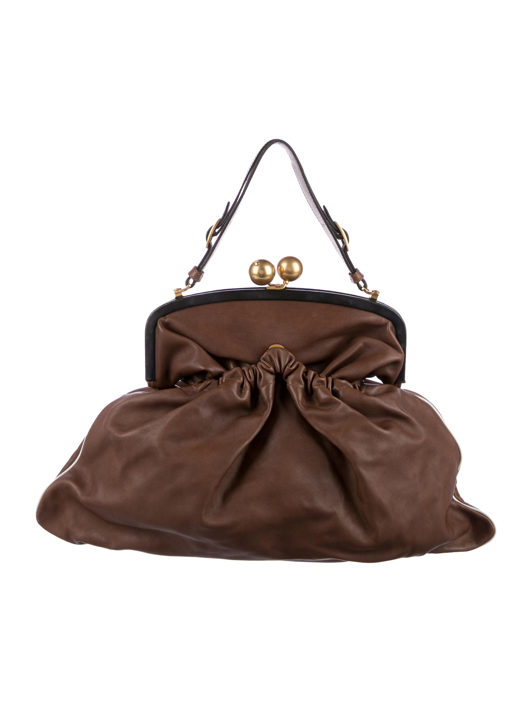 Marni Leather Kiss-Lock Frame Bag - Handbags - MAN62612 | The RealReal