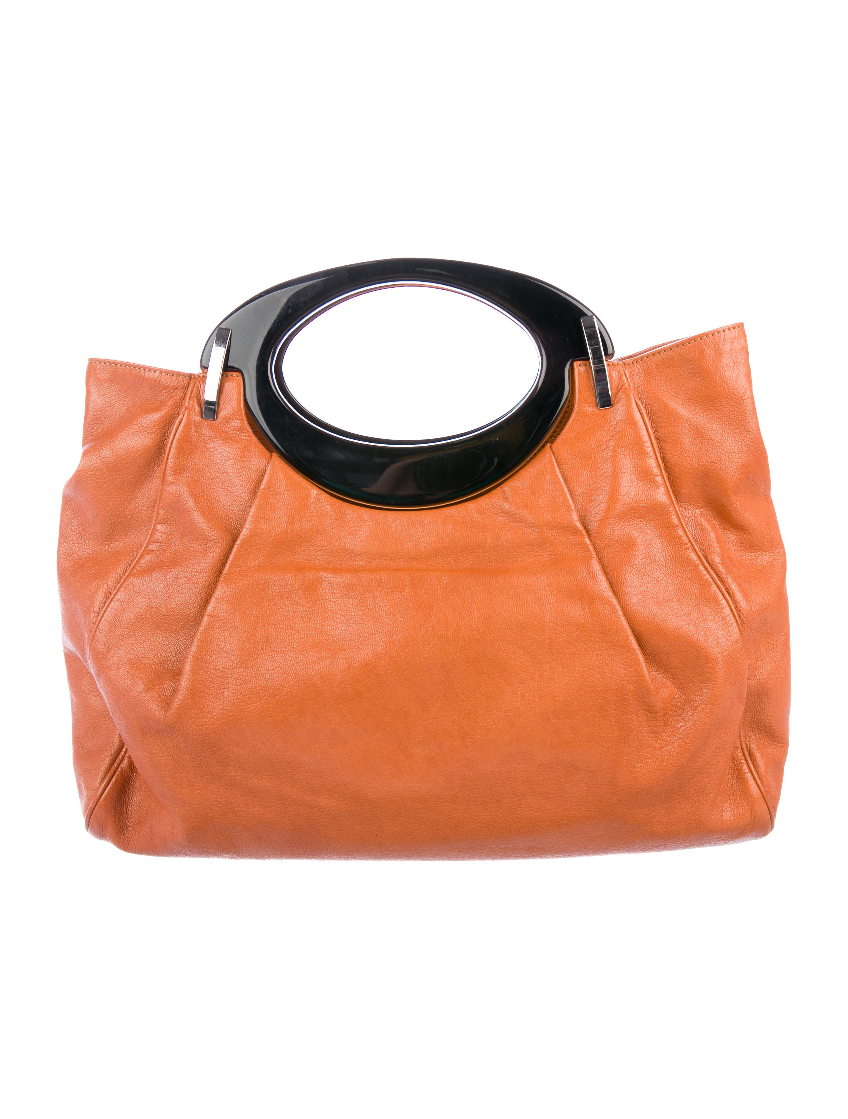 Marni Leather Top Handle Bag - Orange Satchels, Handbags - MAN68314 ...