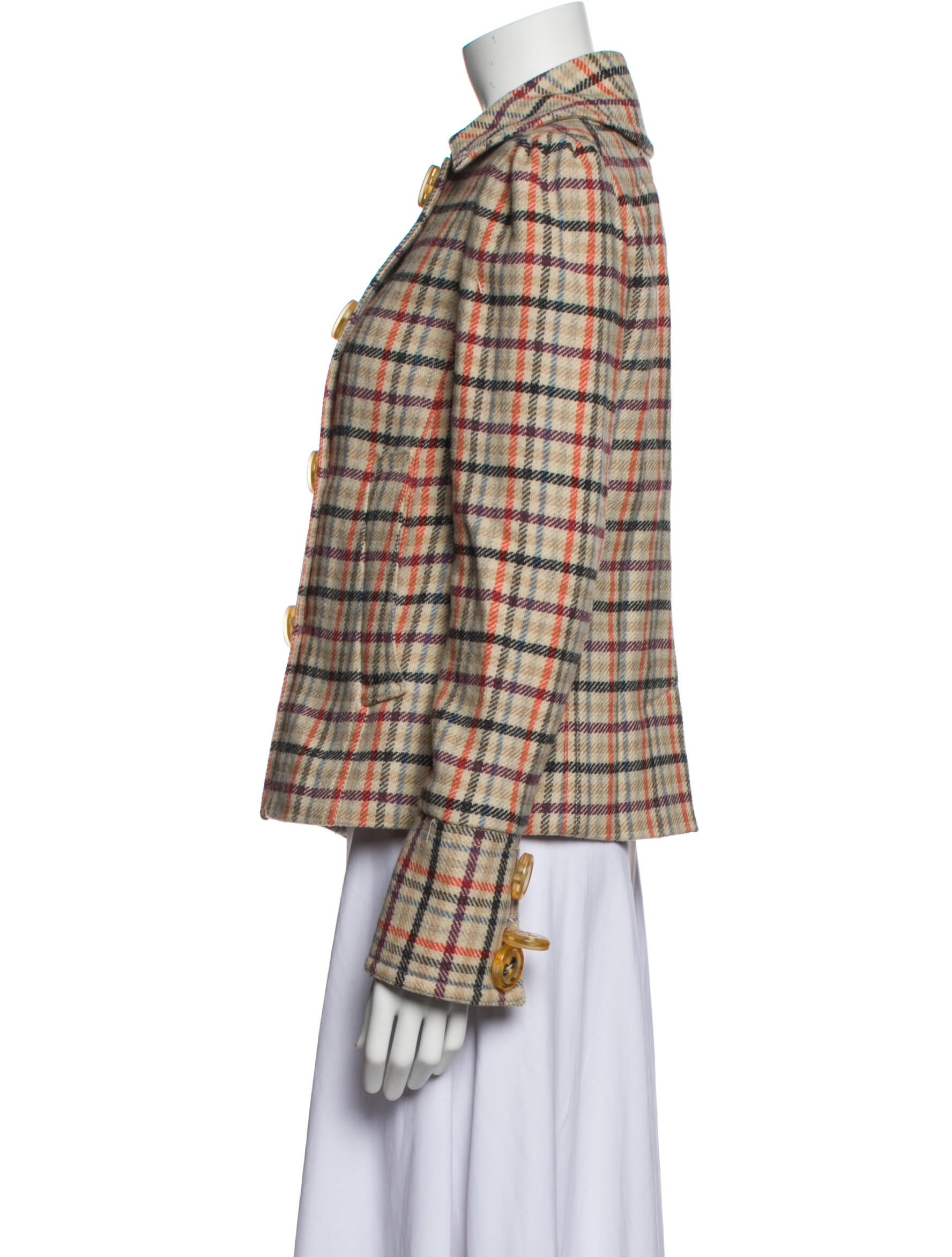 Marc Jacobs Plaid Print Evening Jacket - Orange Jackets, Clothing ...