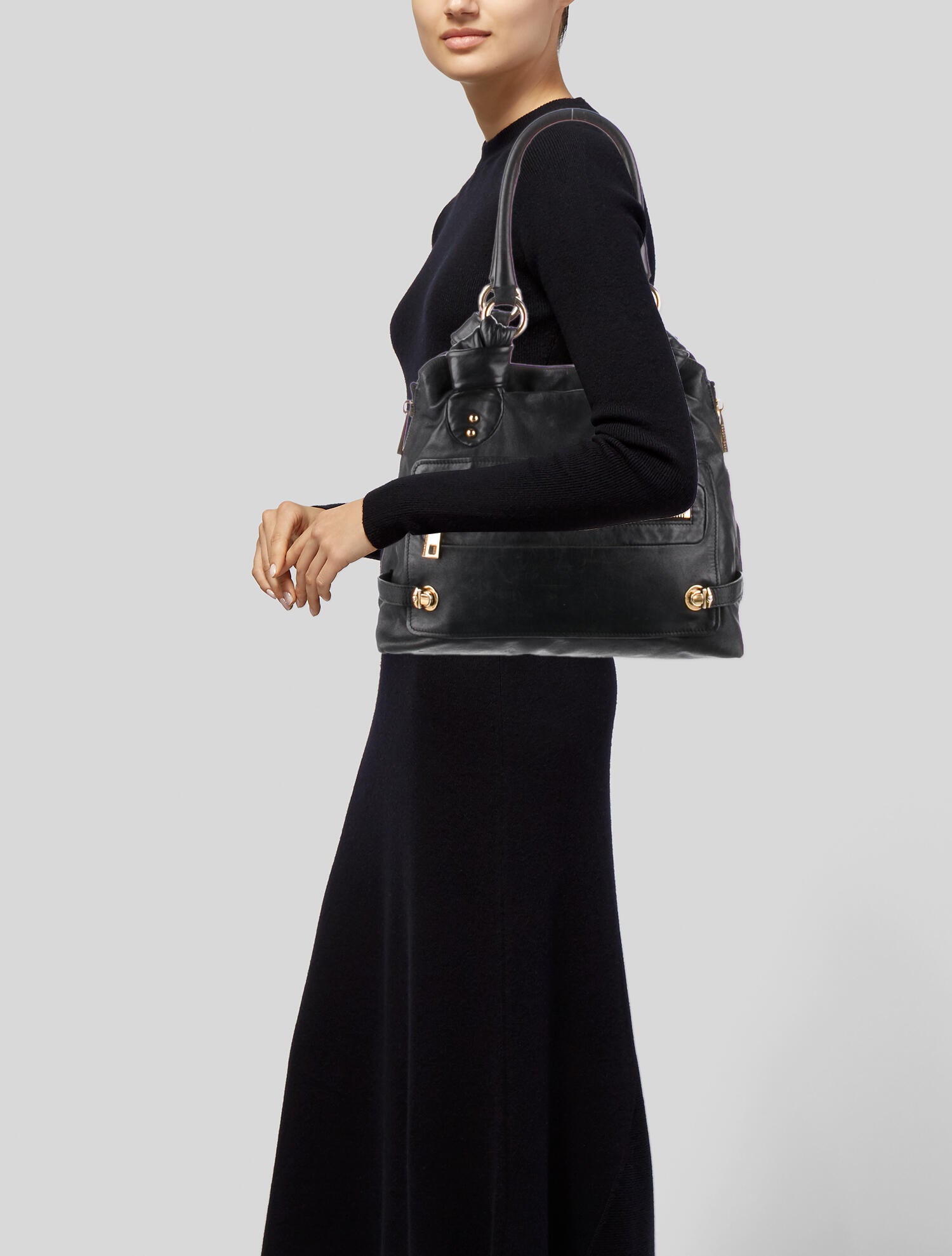 Marc Jacobs Saffiano Leather Tote Bag - Black Totes, Handbags ...