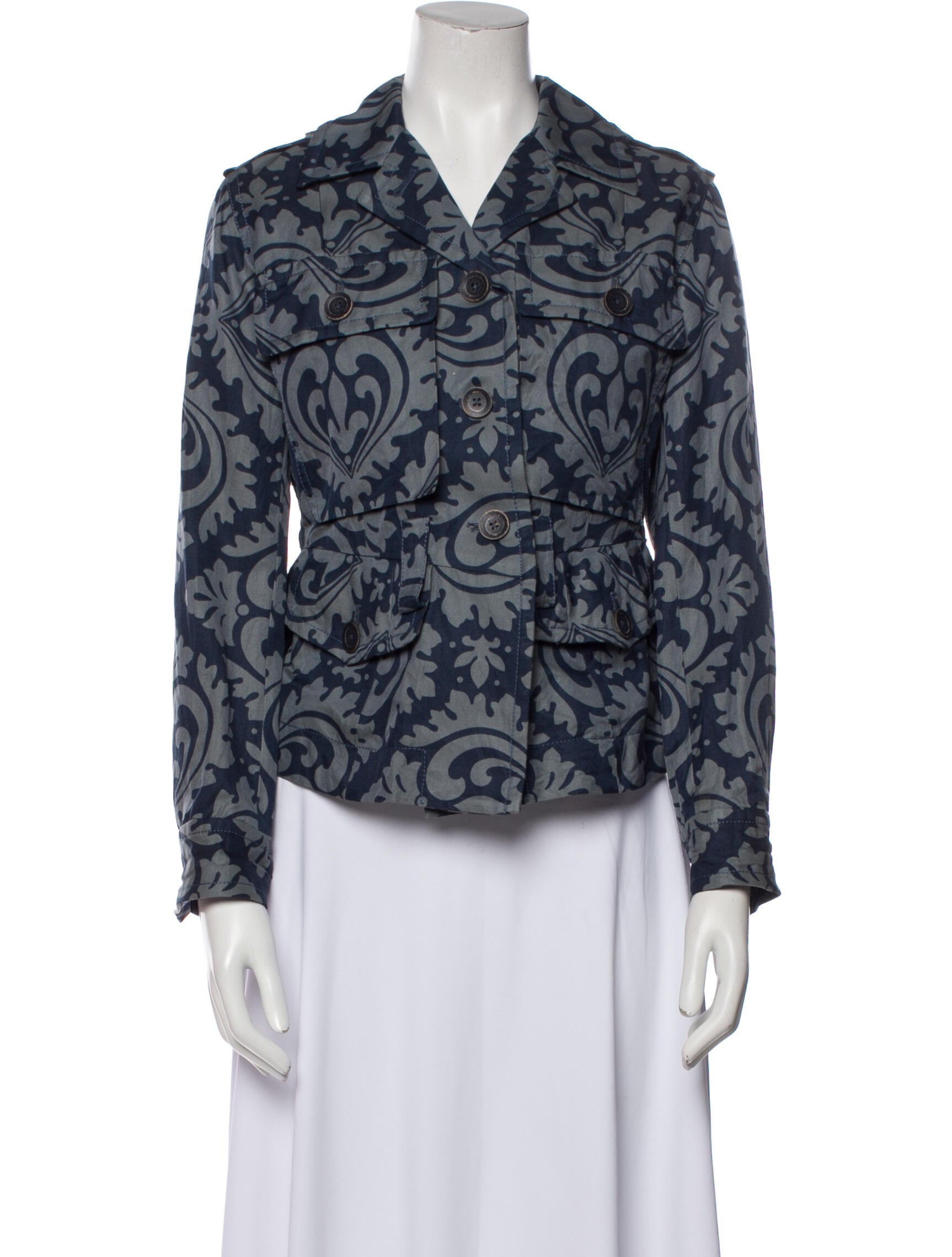 Marc Jacobs Floral Print Evening Jacket - Blue Jackets, Clothing ...