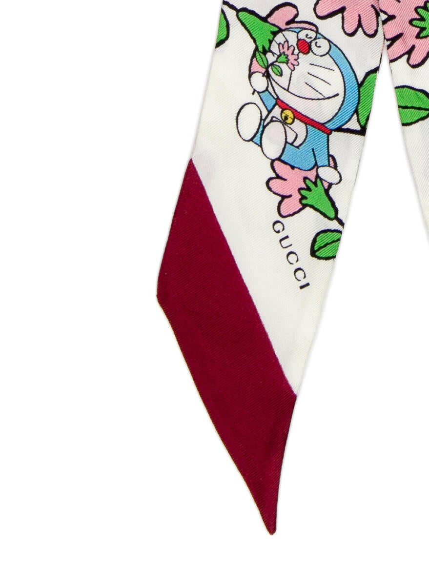 Gucci x Doraemon Twilly Silk Scarf - Neutrals Scarves and Shawls ...