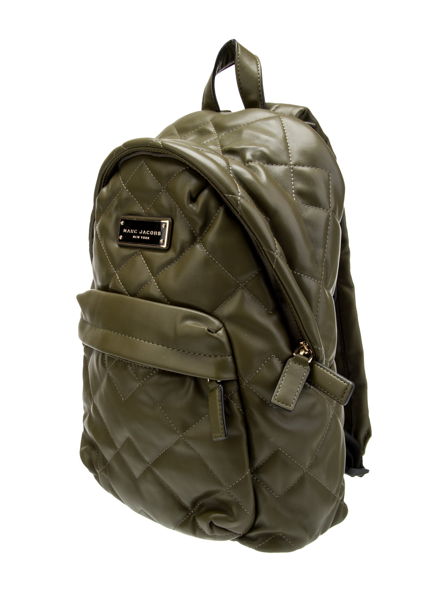 Marc Jacobs Leather Quilted Backpack - Green Backpacks, Handbags ...
