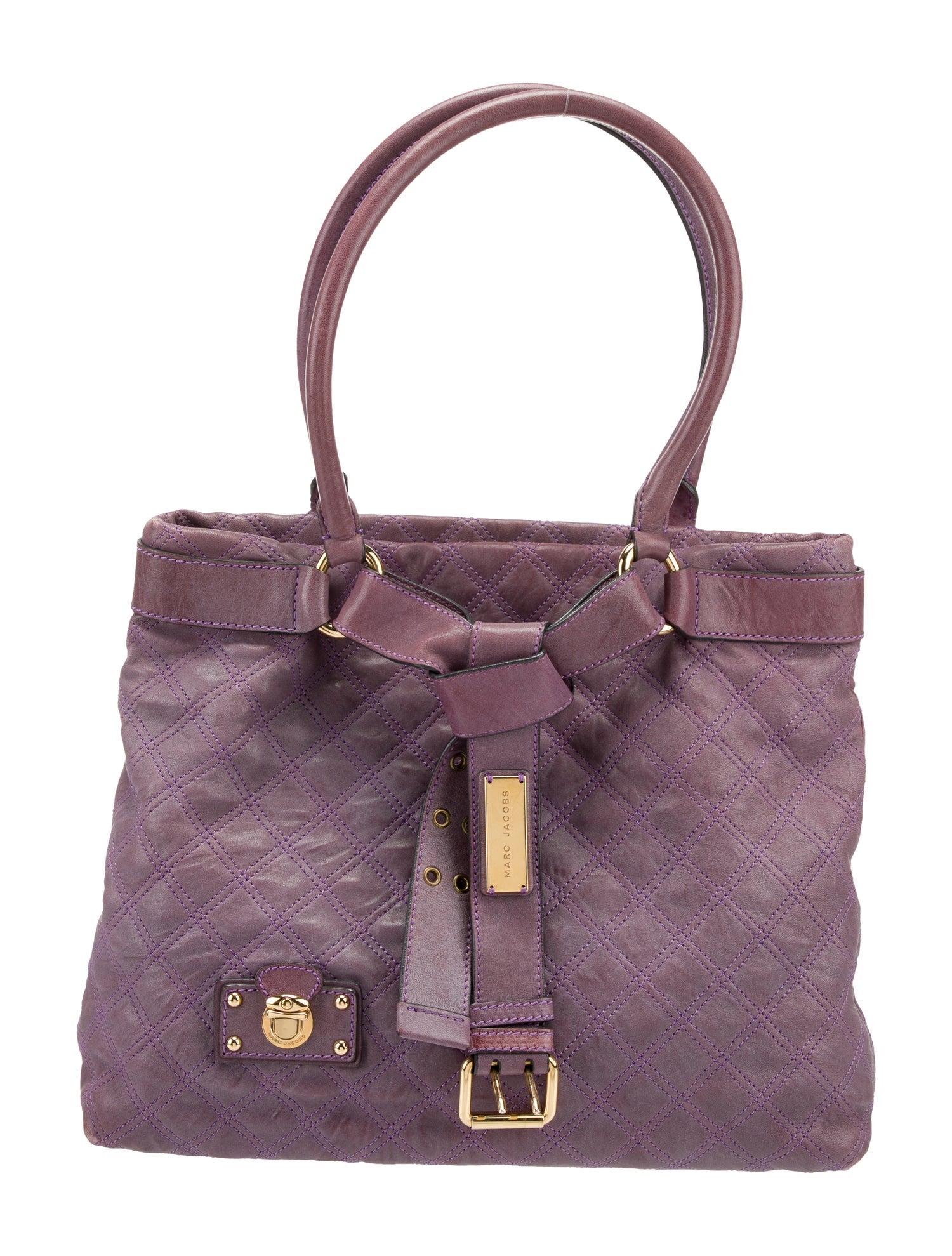 Marc Jacobs Leather Tote Bag - Purple Totes, Handbags - MAR181342 | The ...