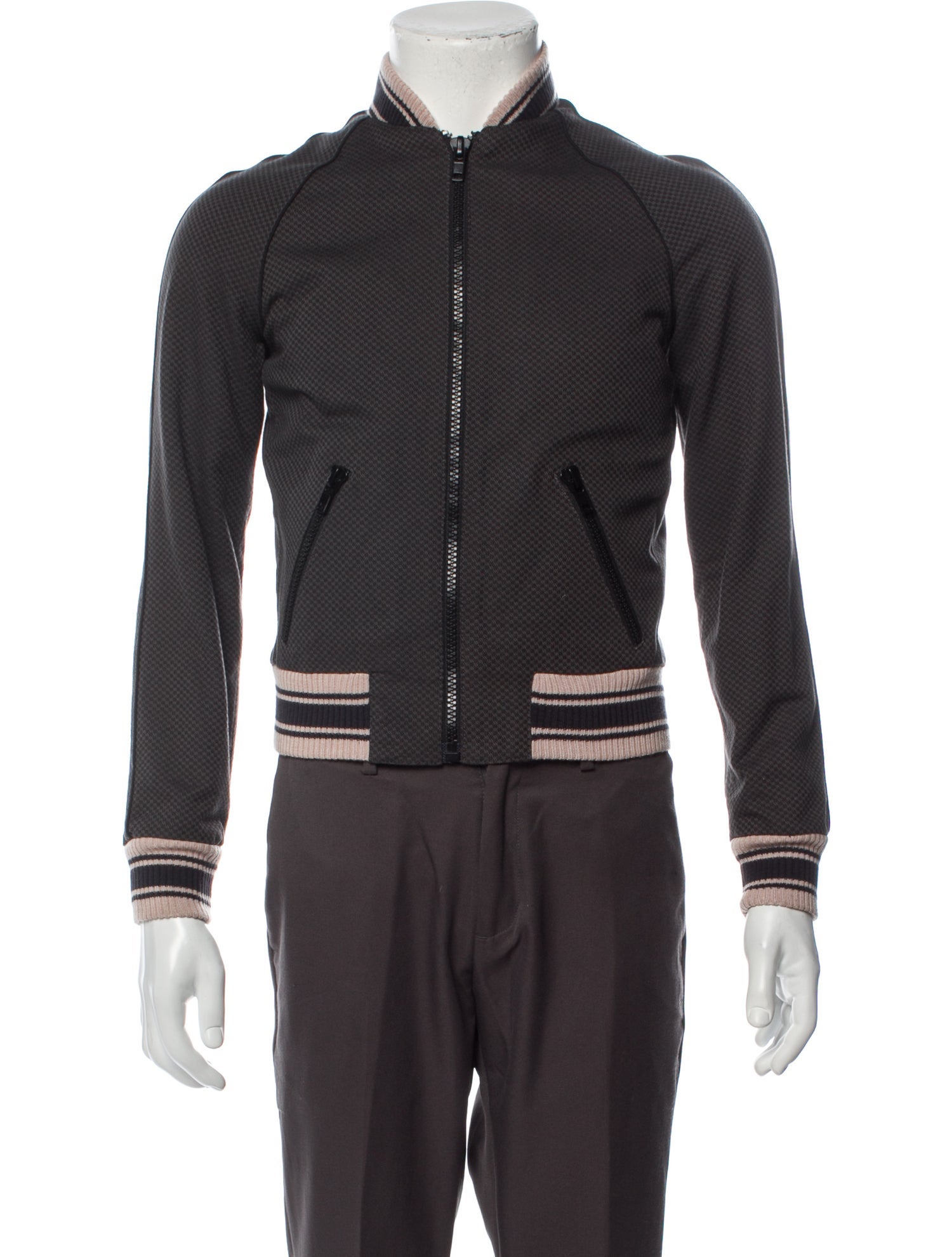 Marc Jacobs Striped Bomber Jacket - Grey Outerwear, Clothing ...