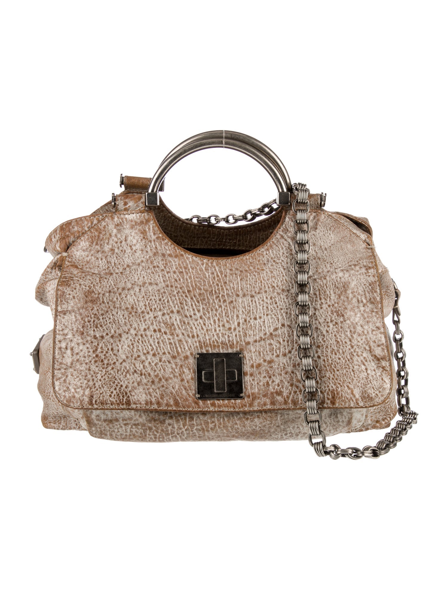 Marc Jacobs Leather Metallic Handle Bag - Metallic Handle Bags ...