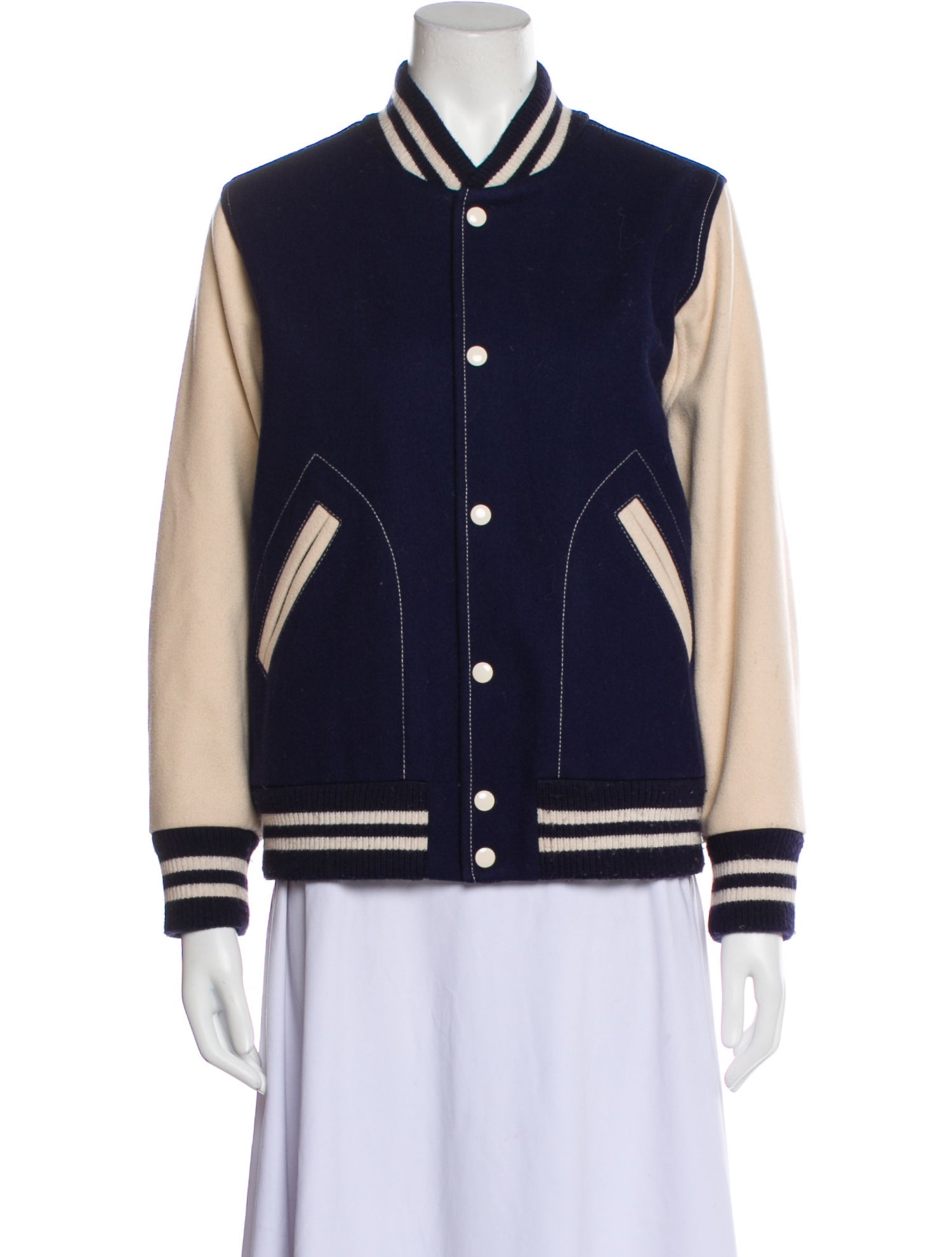 Red Valentino Colorblock Pattern Bomber Jacket - Grey Jackets, Clothing ...