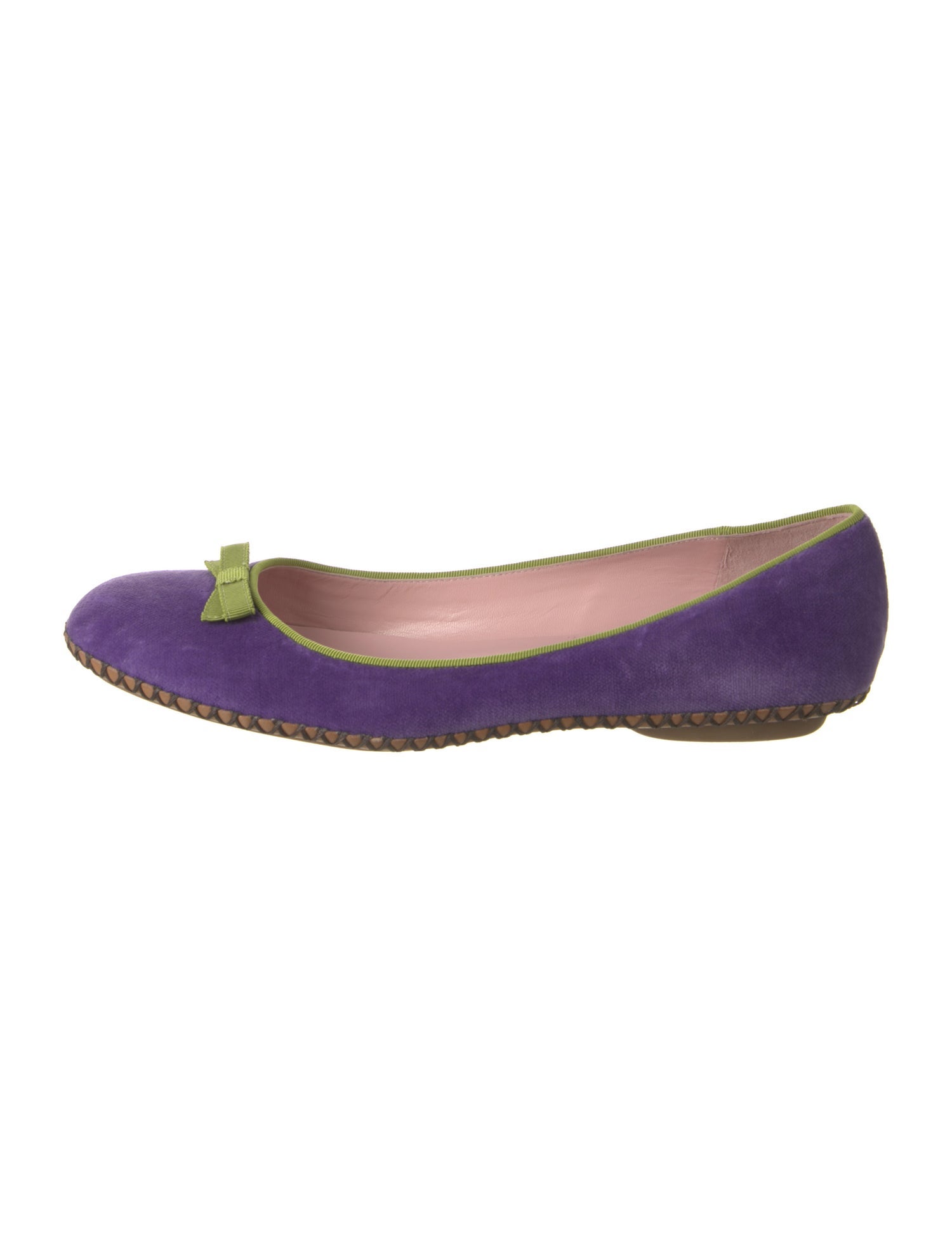 Marc Jacobs Velvet Bow Accents Flats - Purple Flats, Shoes - MAR183967 ...