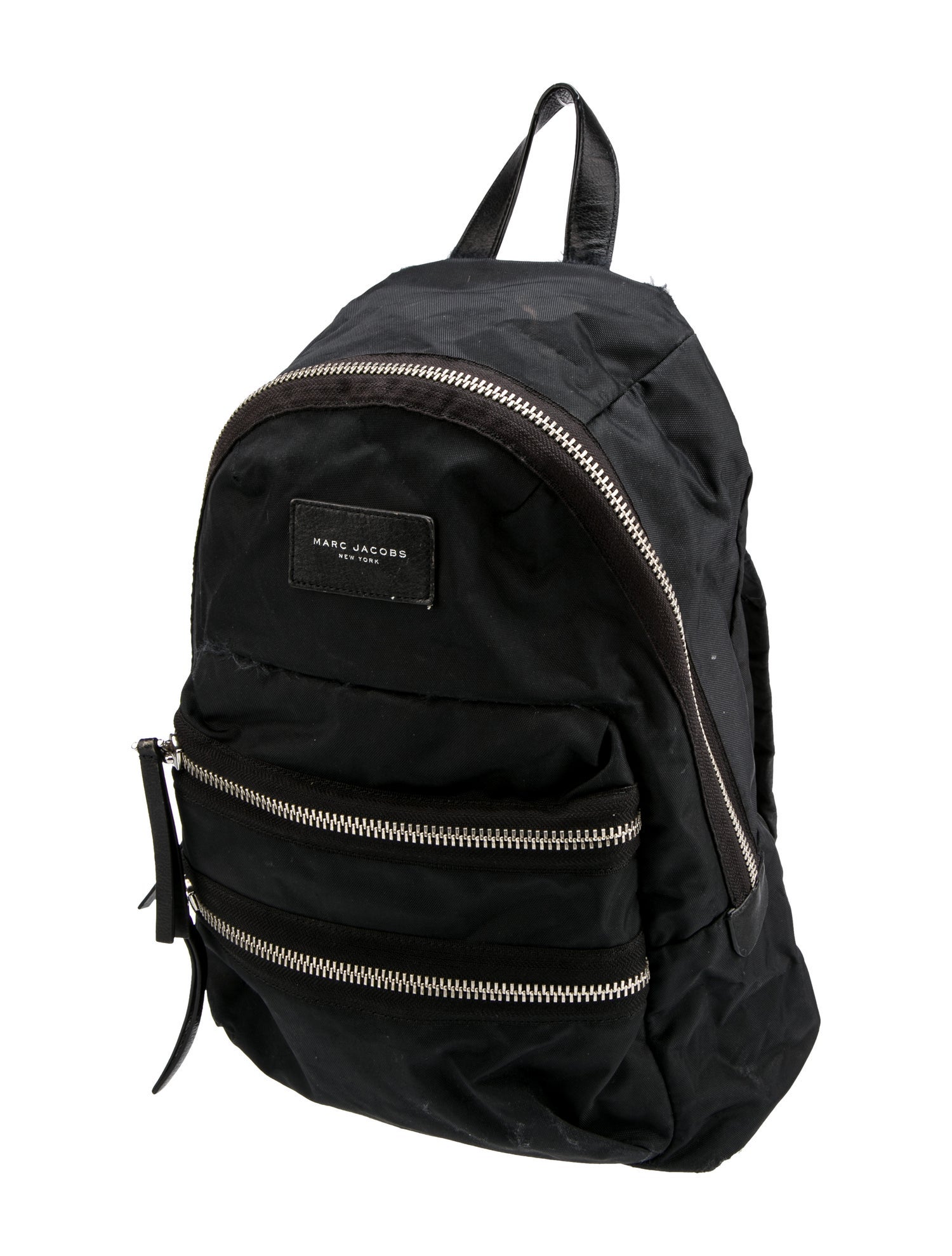 Marc Jacobs Leather Trim Nylon Backpack - Black Backpacks, Handbags ...