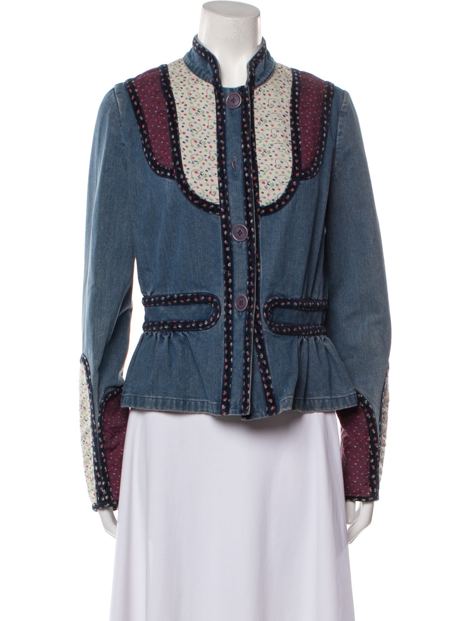 Marc Jacobs Striped Denim Jacket - Blue Jackets, Clothing - MAR186162 ...
