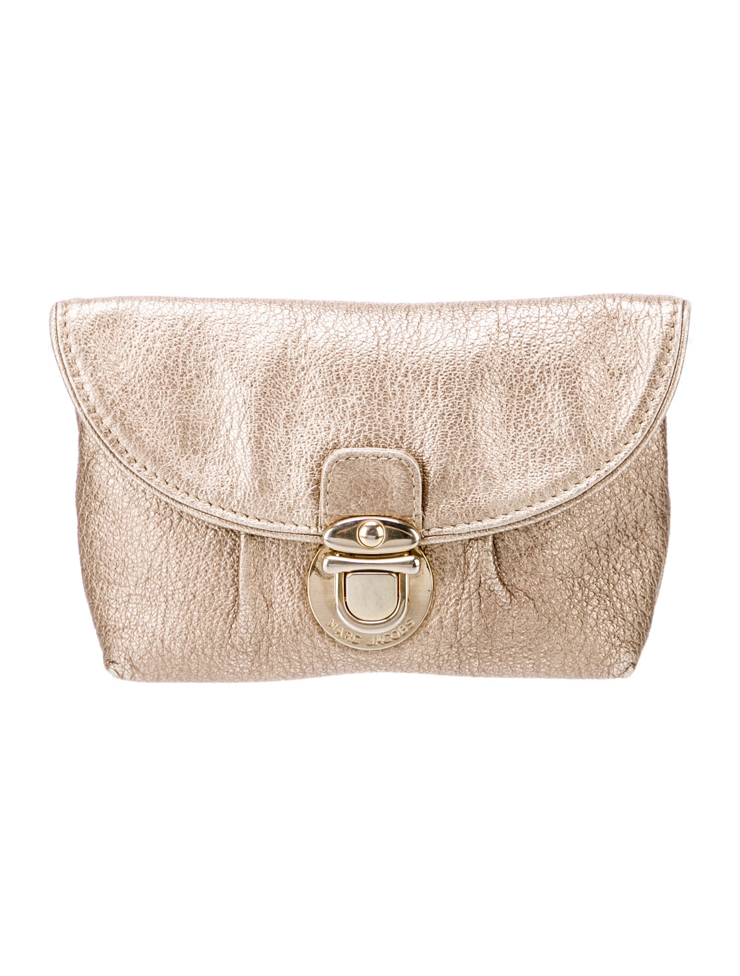 Marc Jacobs Leather Clutch - Gold Clutches, Handbags - MAR190072 | The ...