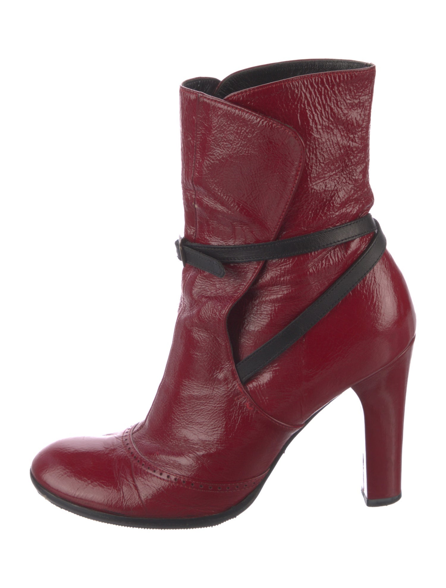 Marc Jacobs Patent Leather Boots - Red Boots, Shoes - MAR203850 | The ...