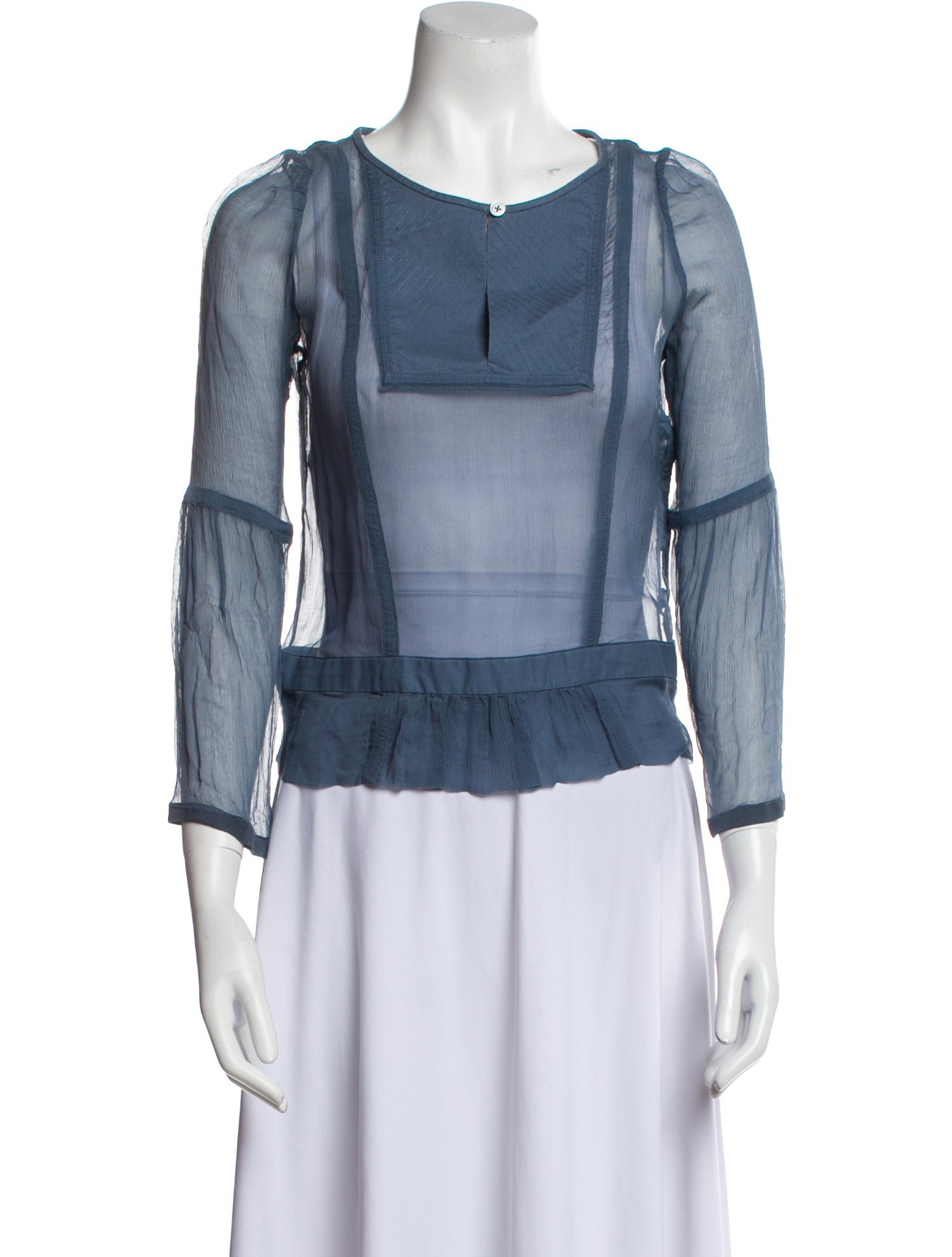 Marc Jacobs Silk Square Neckline Blouse - Blue Tops, Clothing ...