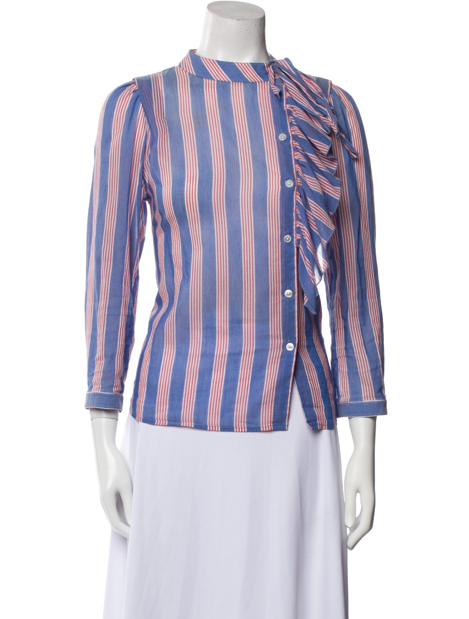 Marc Jacobs Striped Mock Neck Button-Up Top - Tops, Clothing ...